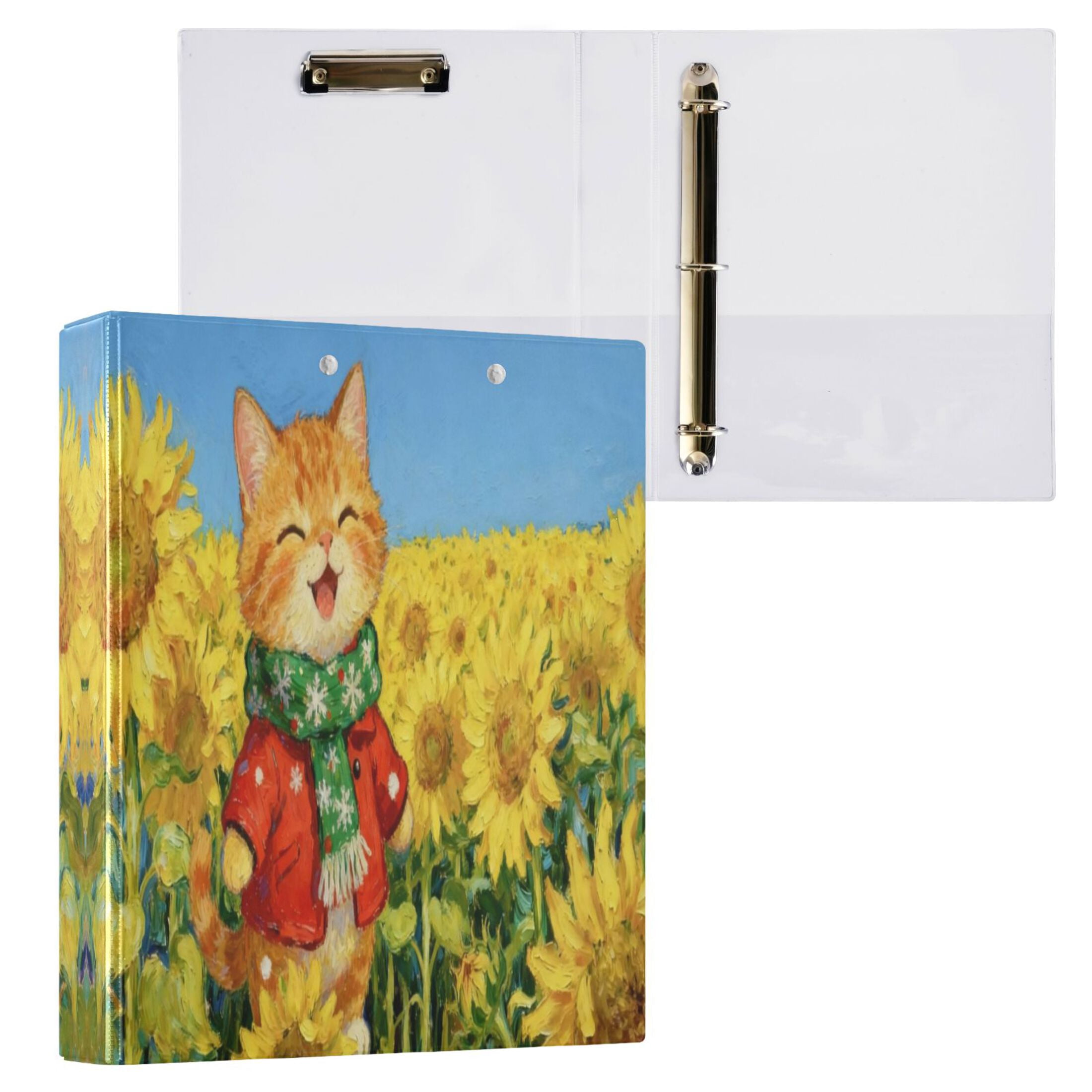 Wobogo Sunflower Plump Cat File Folders Extra Large Capacity to Hold ...