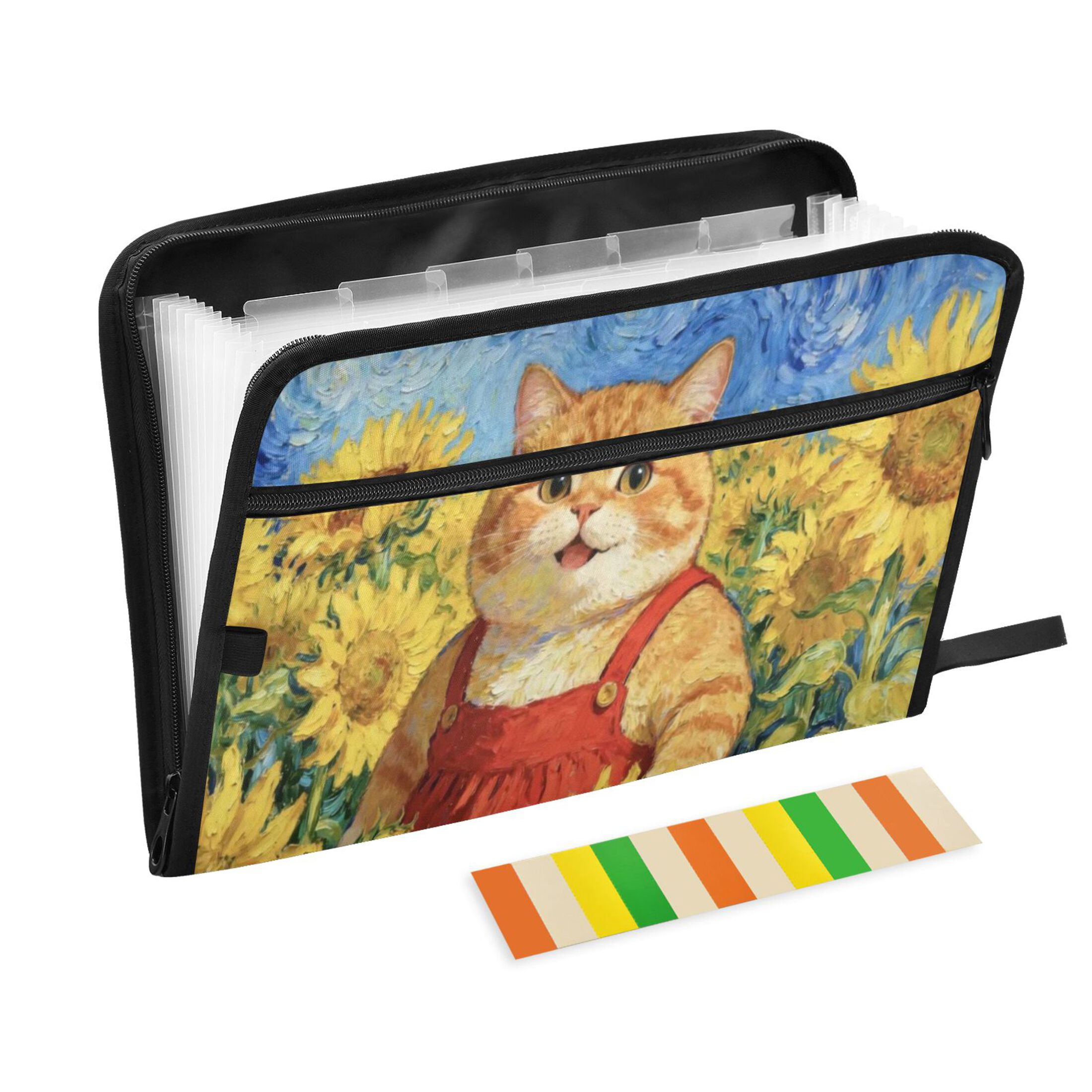 Wobogo Sunflower Smiling Cat Expanding File Folder Letter Size ...