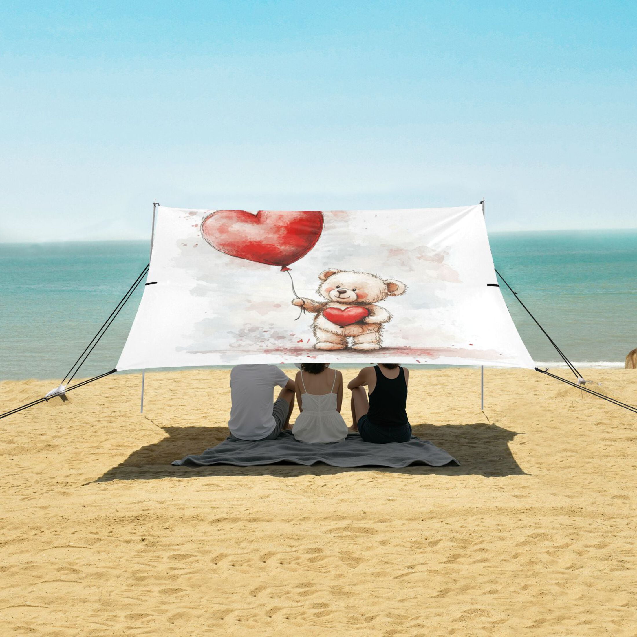 Wobogo Teddy Bear Holding A Balloon Beach Tent Camping Sun Shelter 110 ...