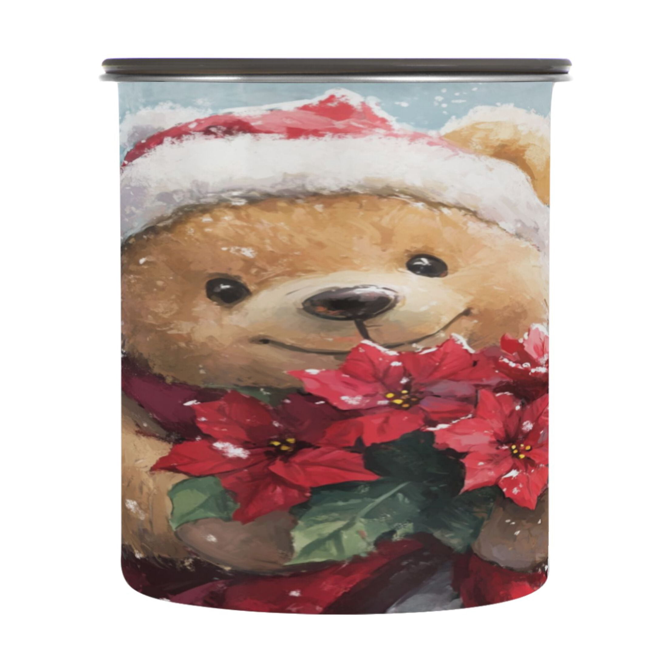 Wobogo Teddy Bear Holding Flowers Food Storage Jars 304 Food Grade ...