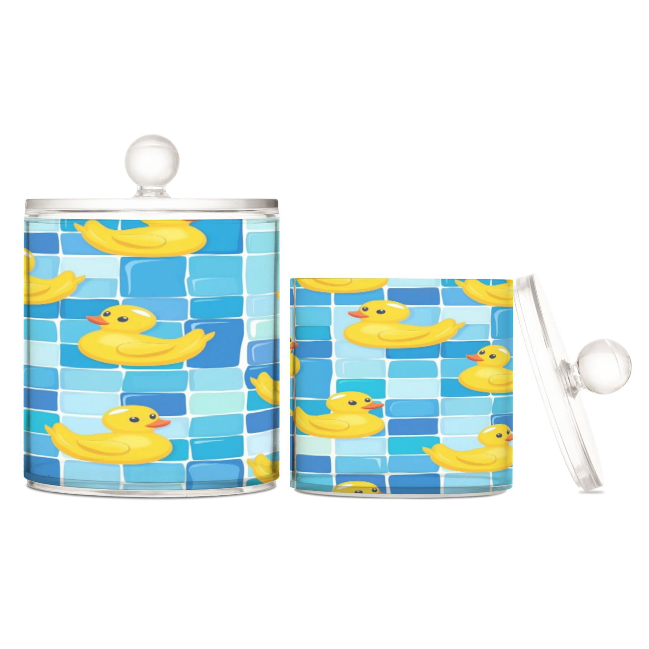 Wobogo Tile Yellow Duck Clear Plastic Jar Large and Medium Combo Set ...