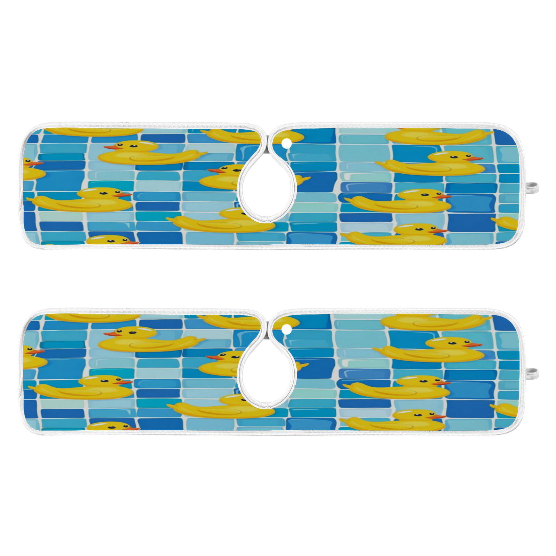 Wobogo Tile Yellow Duck Faucet Drying Mat Set of 2 Sponge Material ...
