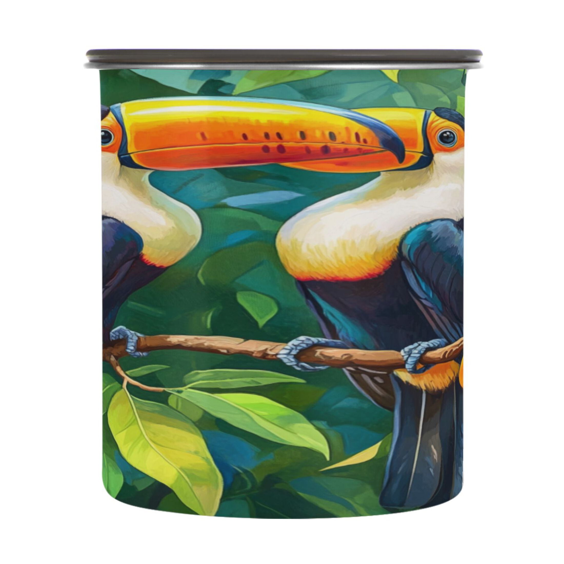 Wobogo Toucans Perched on Branches Food Storage Jars 304 Food Grade ...
