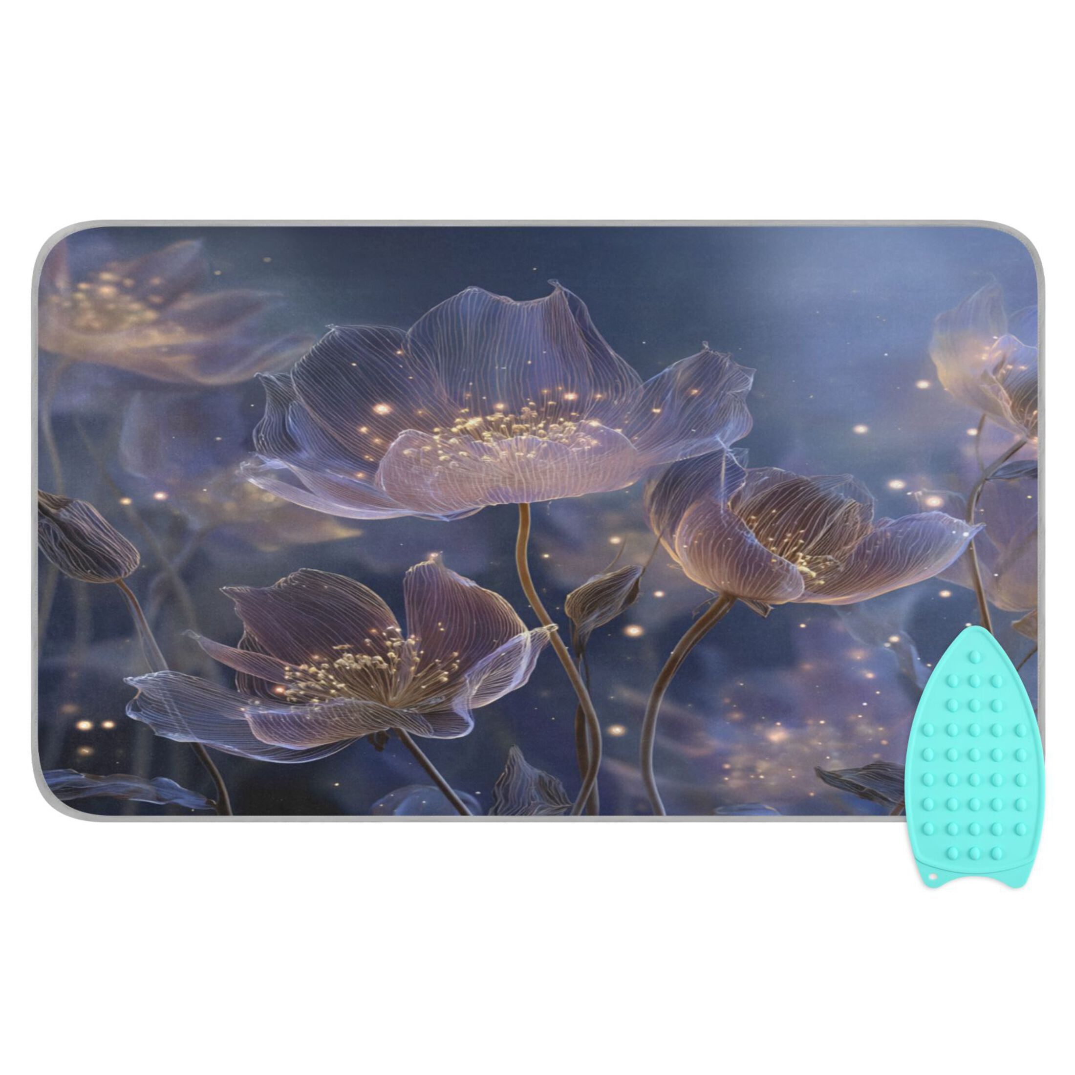 Wobogo Transparent Purple Flowers Ironing Mat Blanket Quilted Washer ...