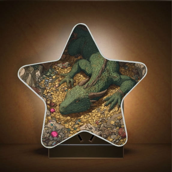 Wobogo Treasure Dragon LED Star Night Light 0.2 Watt Wall Plug Dusk to ...