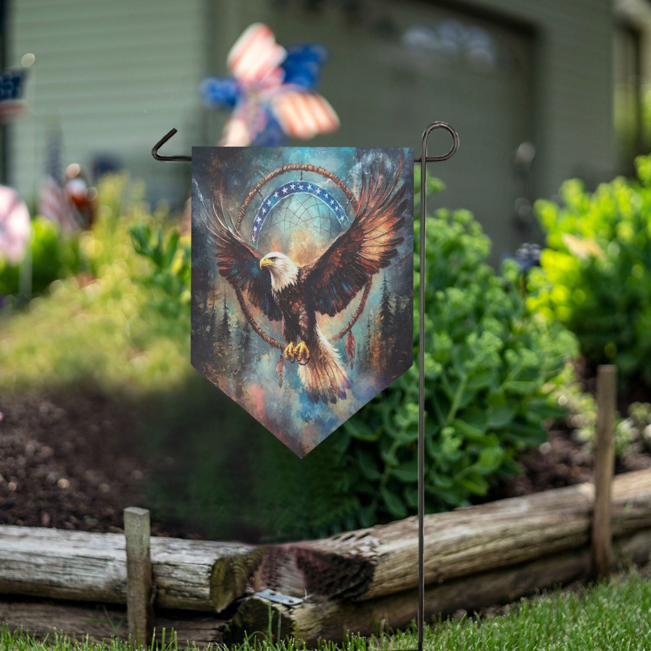 Wobogo Triangle Garden Flag Eagle Soaring in The Sky 28x40 in Large ...