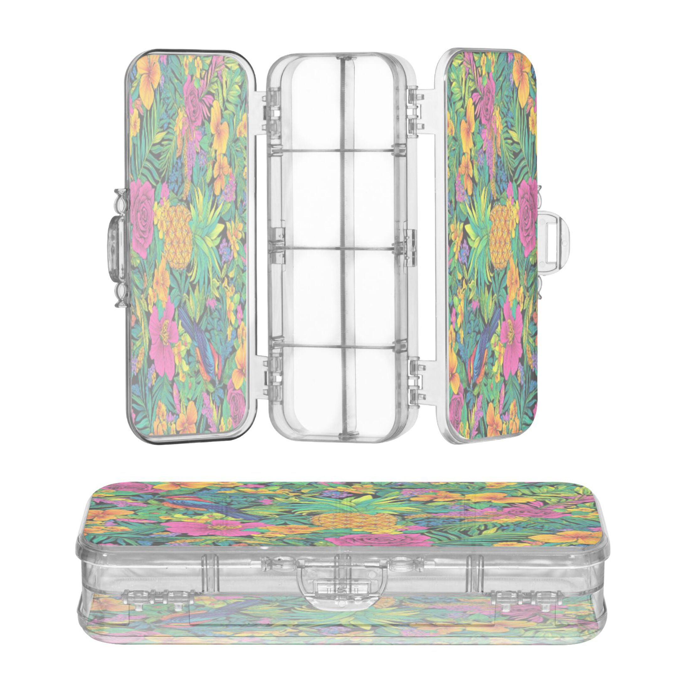 Wobogo Tropical Pineapple Clear Pencil Case Plastic Pencilboxes ...