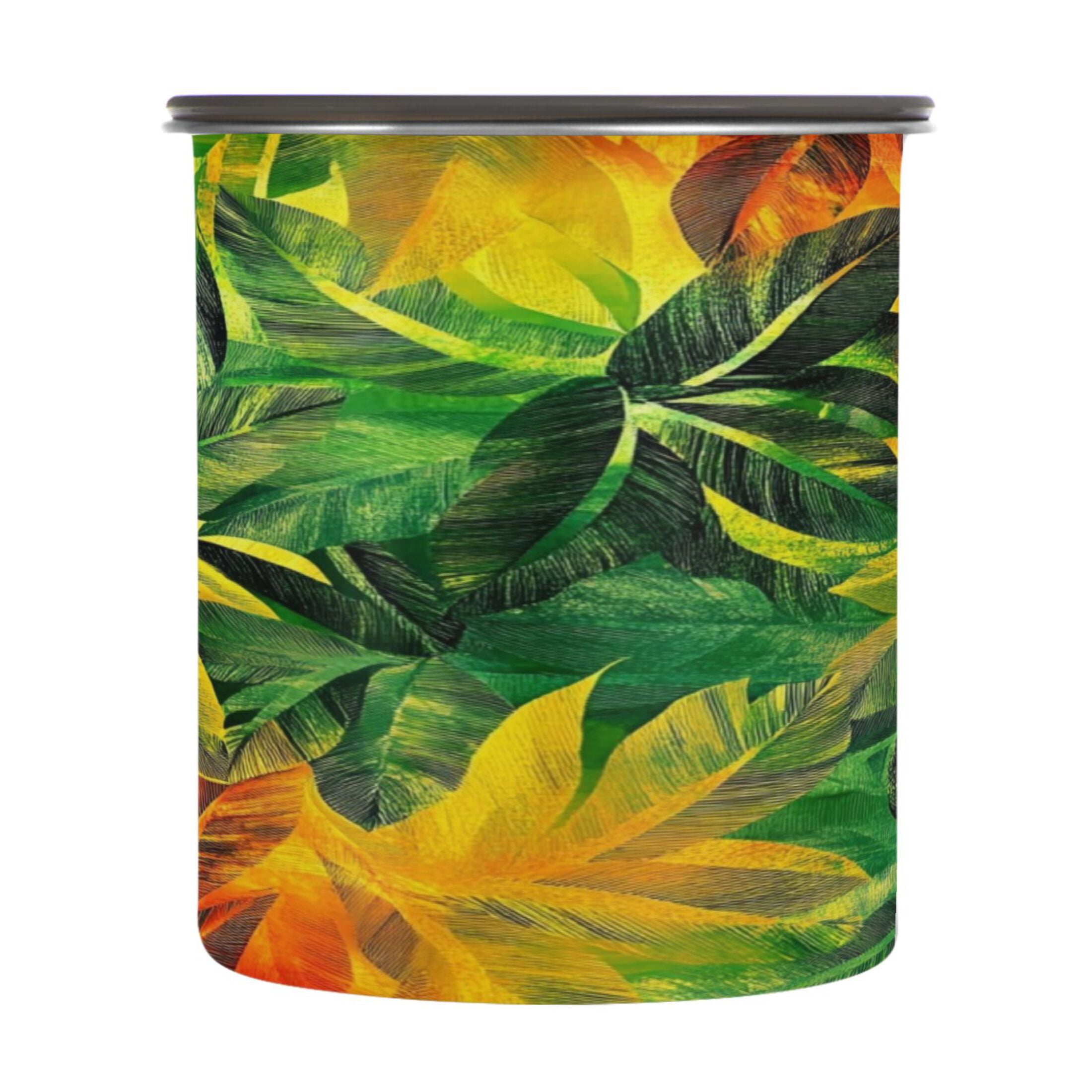 Wobogo Tropical Summer Leaf Pattern Food Storage Jars 304 Food Grade ...