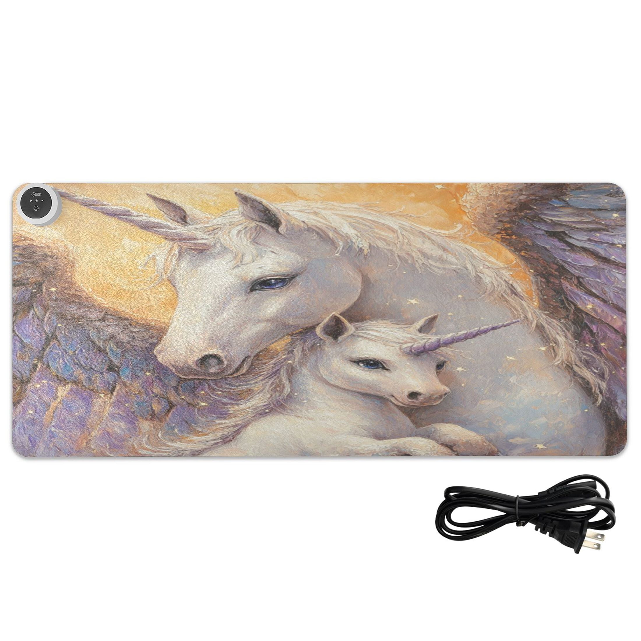 Wobogo Unicorn Family Heated Mouse Pad Extra-Large Desk Mat With 3 ...