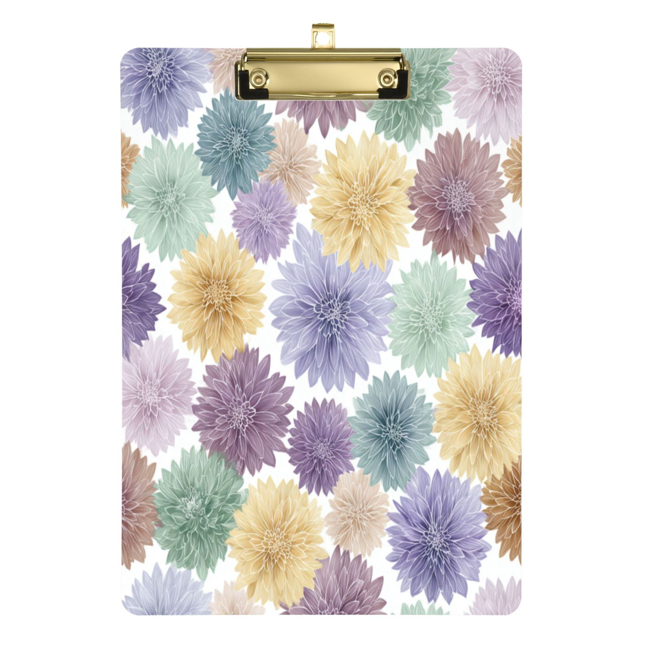 Wobogo Vibrant Floral Acrylic Writing Pad Gold Clip Stardard Size A4 ...