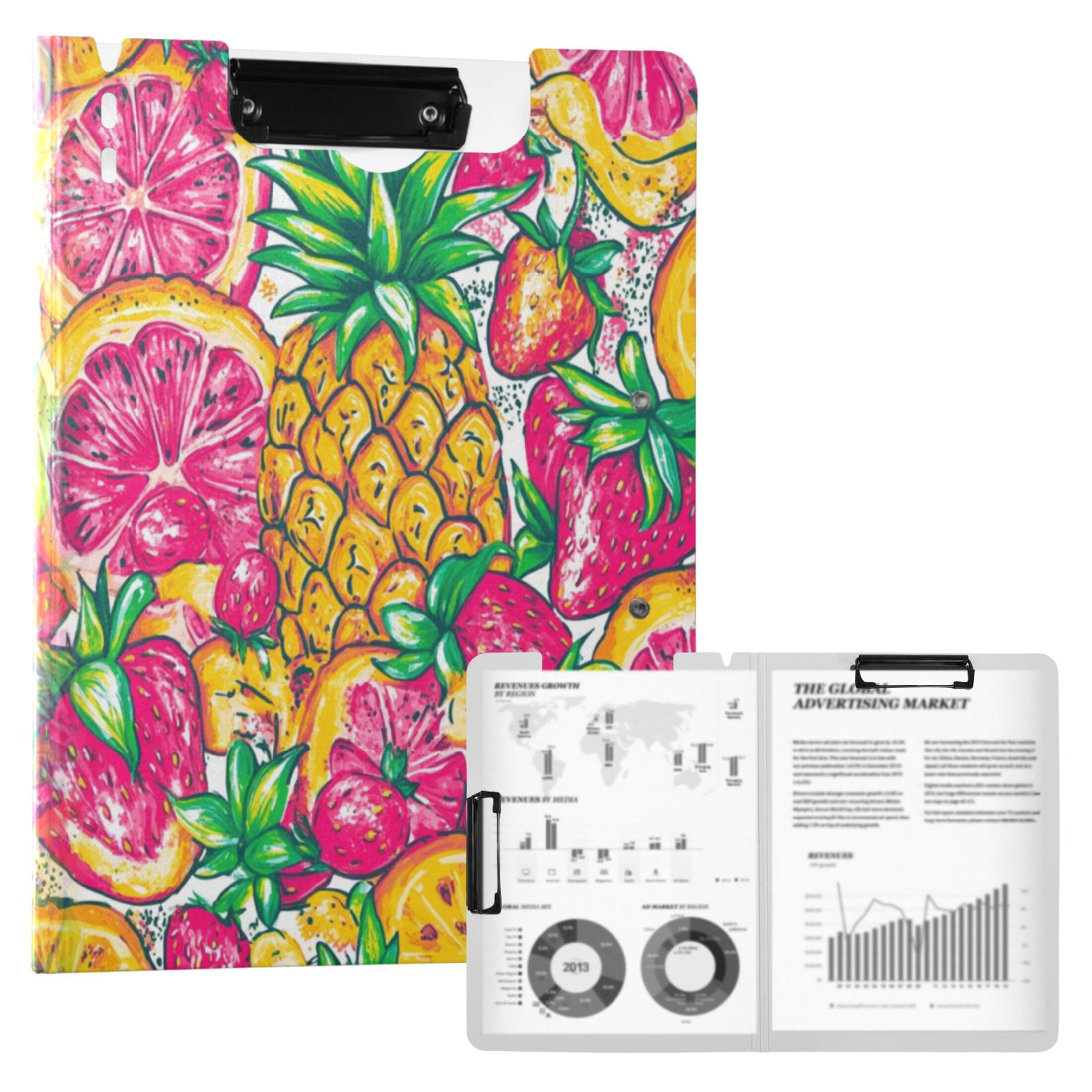 Wobogo A Vibrant Summer Pattern with Colorful Fruits A4 Foldable ...