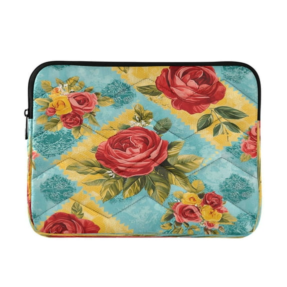 Wobogo Vintage Rose Quilt Chart Laptop Sleeve 13.4 inch Lightweight ...