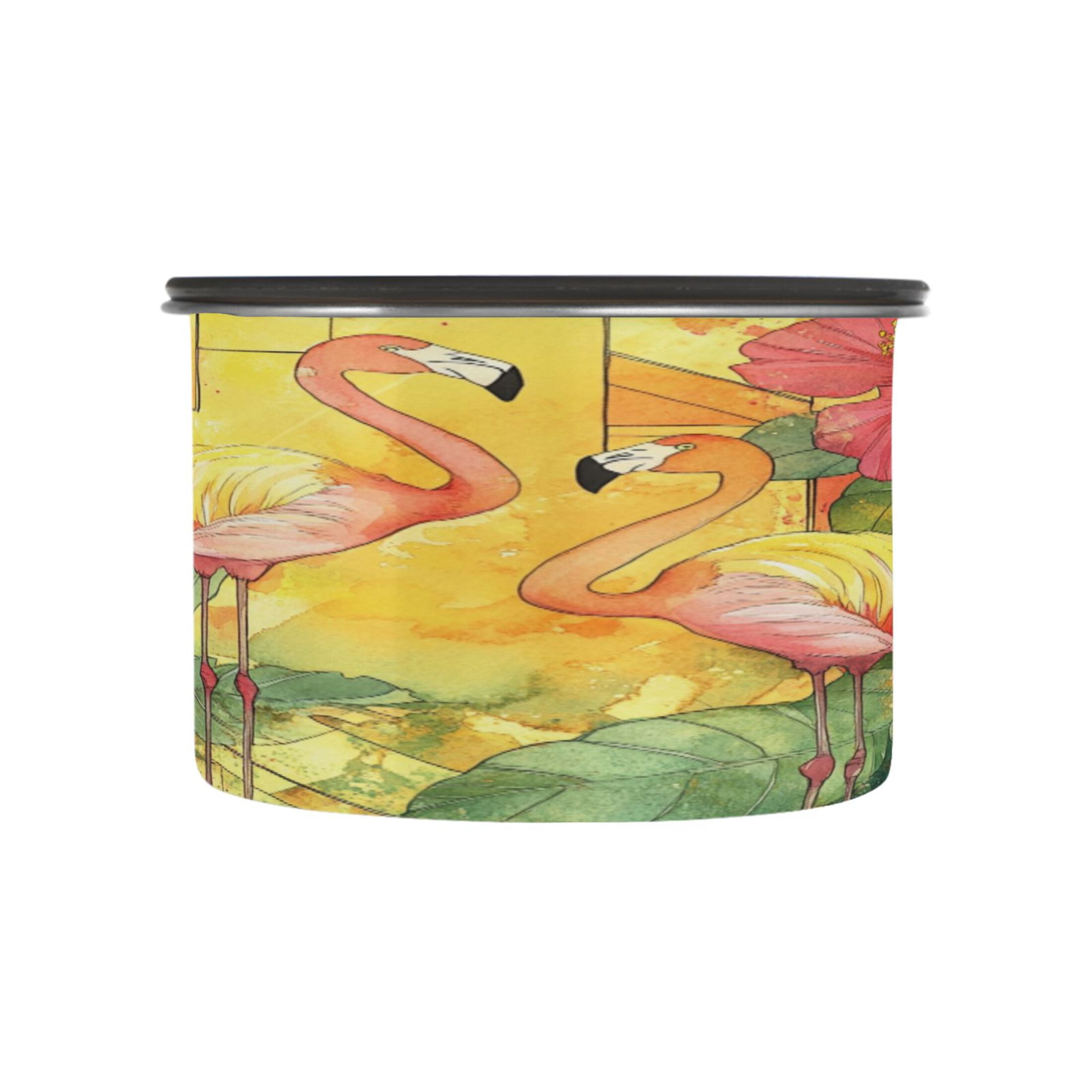 Wobogo Watercolor Flamingo Food Storage Jars 304 Food Grade Stainless ...
