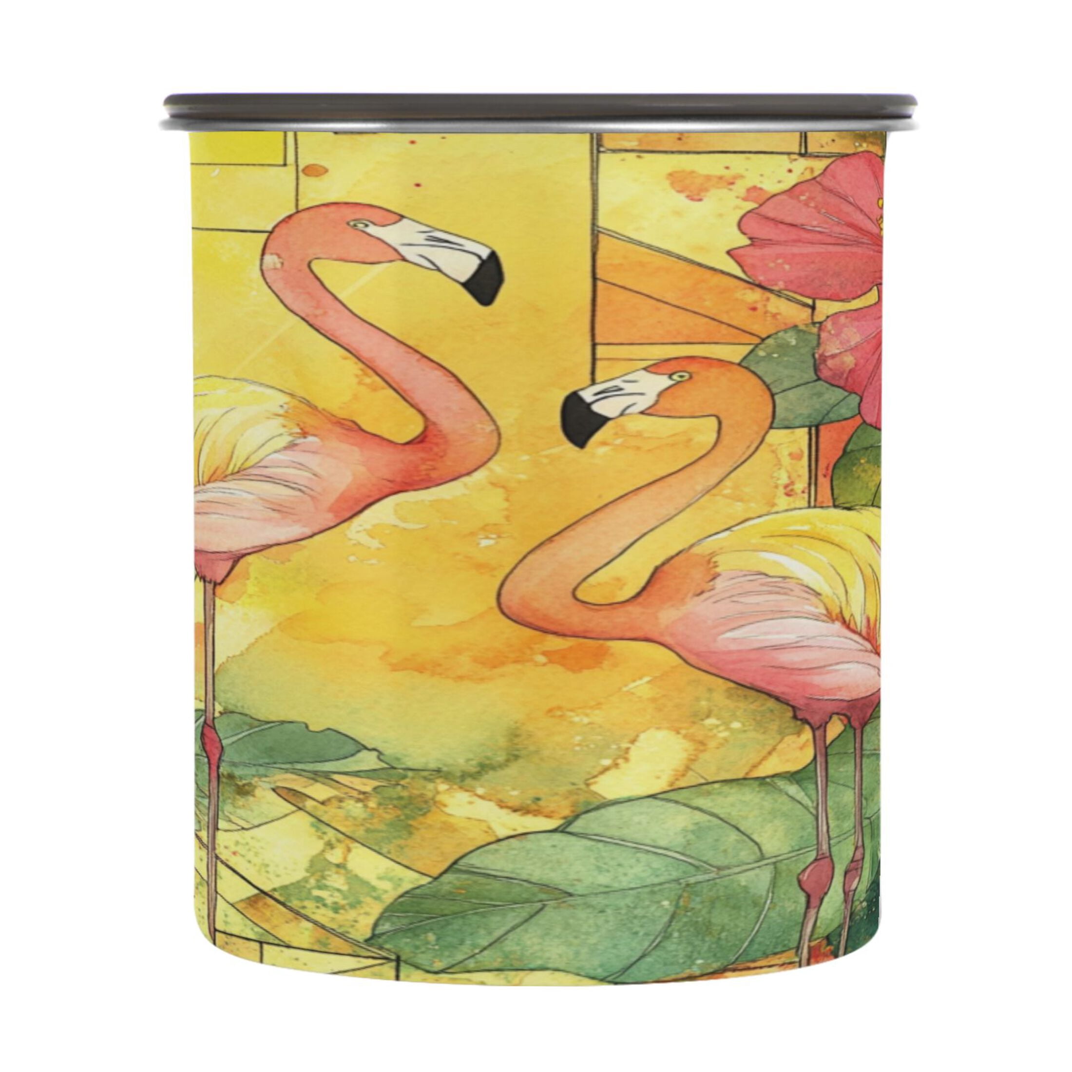 Wobogo Watercolor Flamingo Food Storage Jars 304 Food Grade Stainless ...