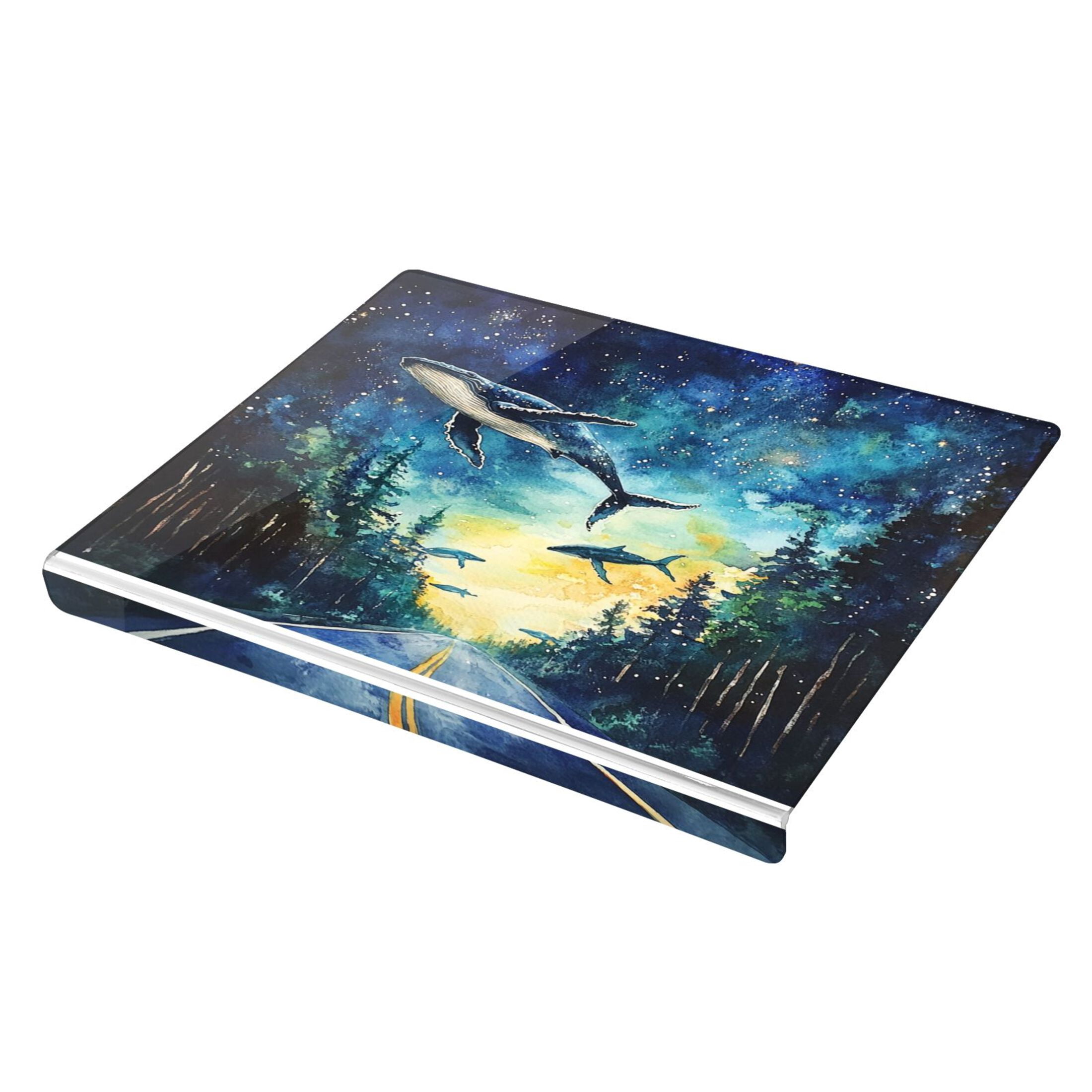 Wobogo Whales in The Forest Acrylic Cutting Board with Counter Lip 16.5 ...