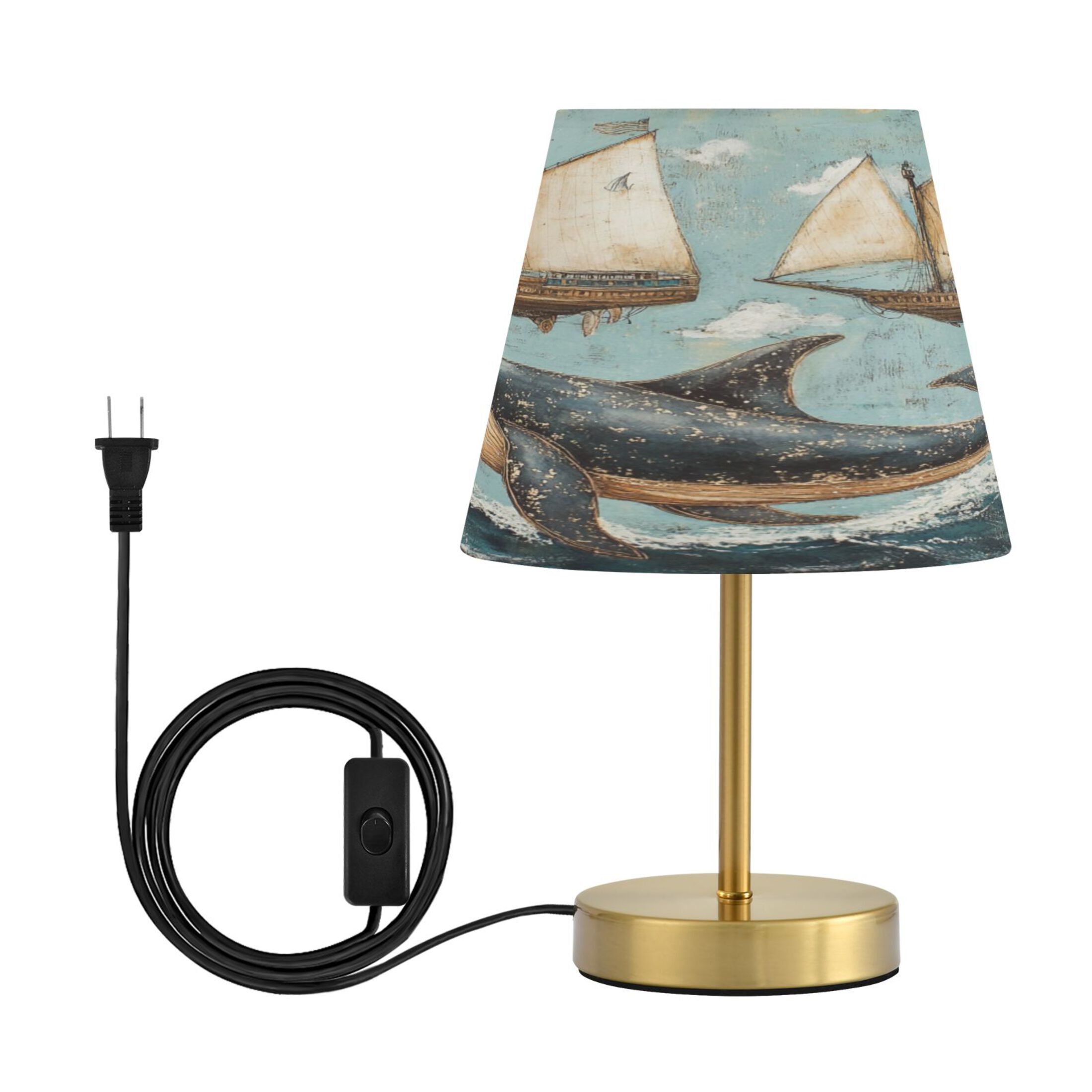 Wobogo Whales Swim with Sailboats Table Lamps Three-channel Adjustable ...