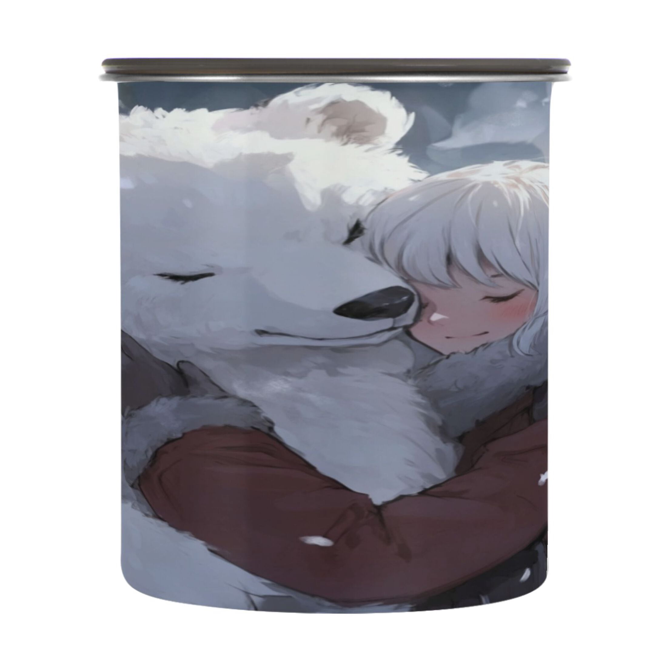 Wobogo White Bear Cuddles with Woman Food Storage Jars 304 Food Grade ...