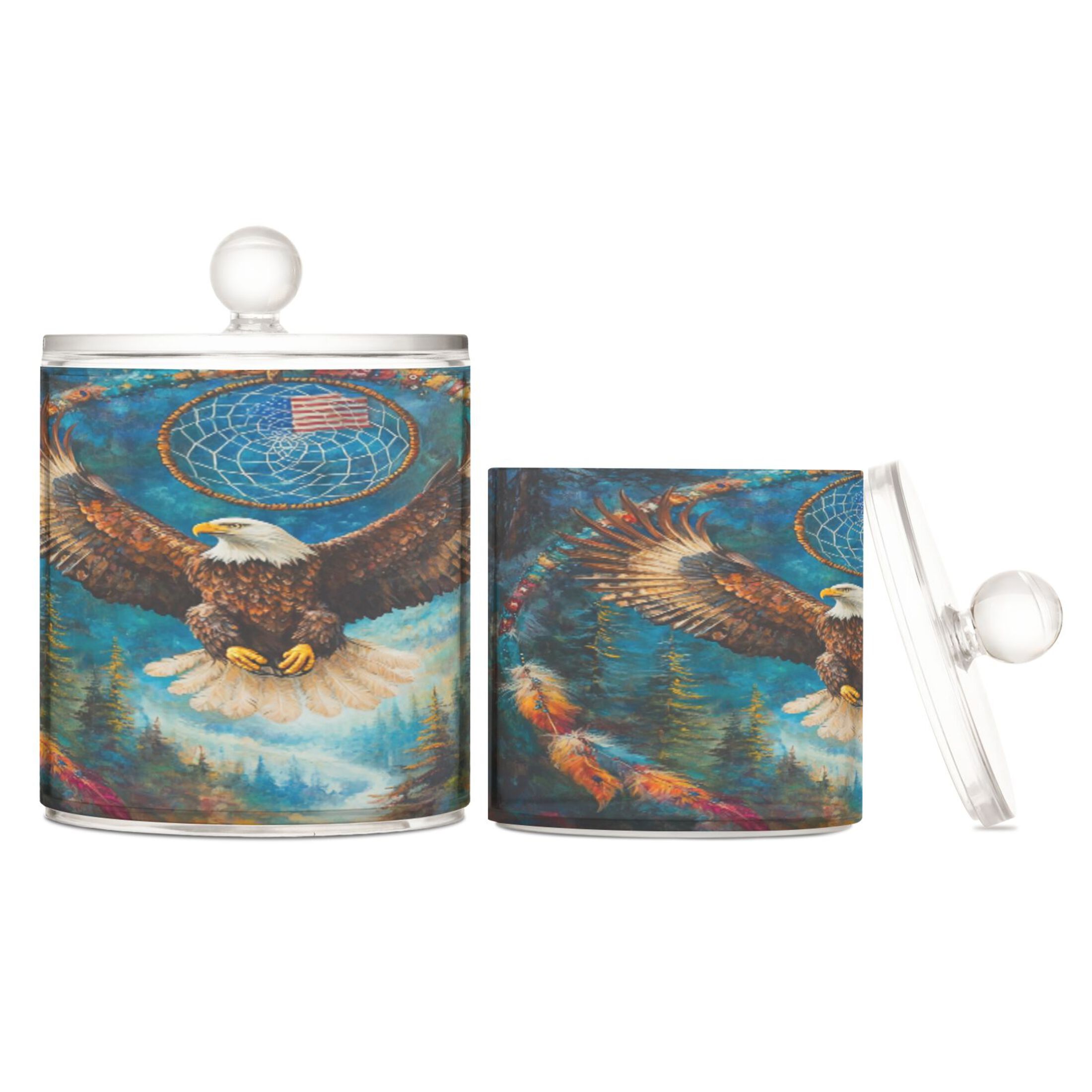 Wobogo White Headed Sea Eagle Clear Plastic Jar Large and Medium Combo ...