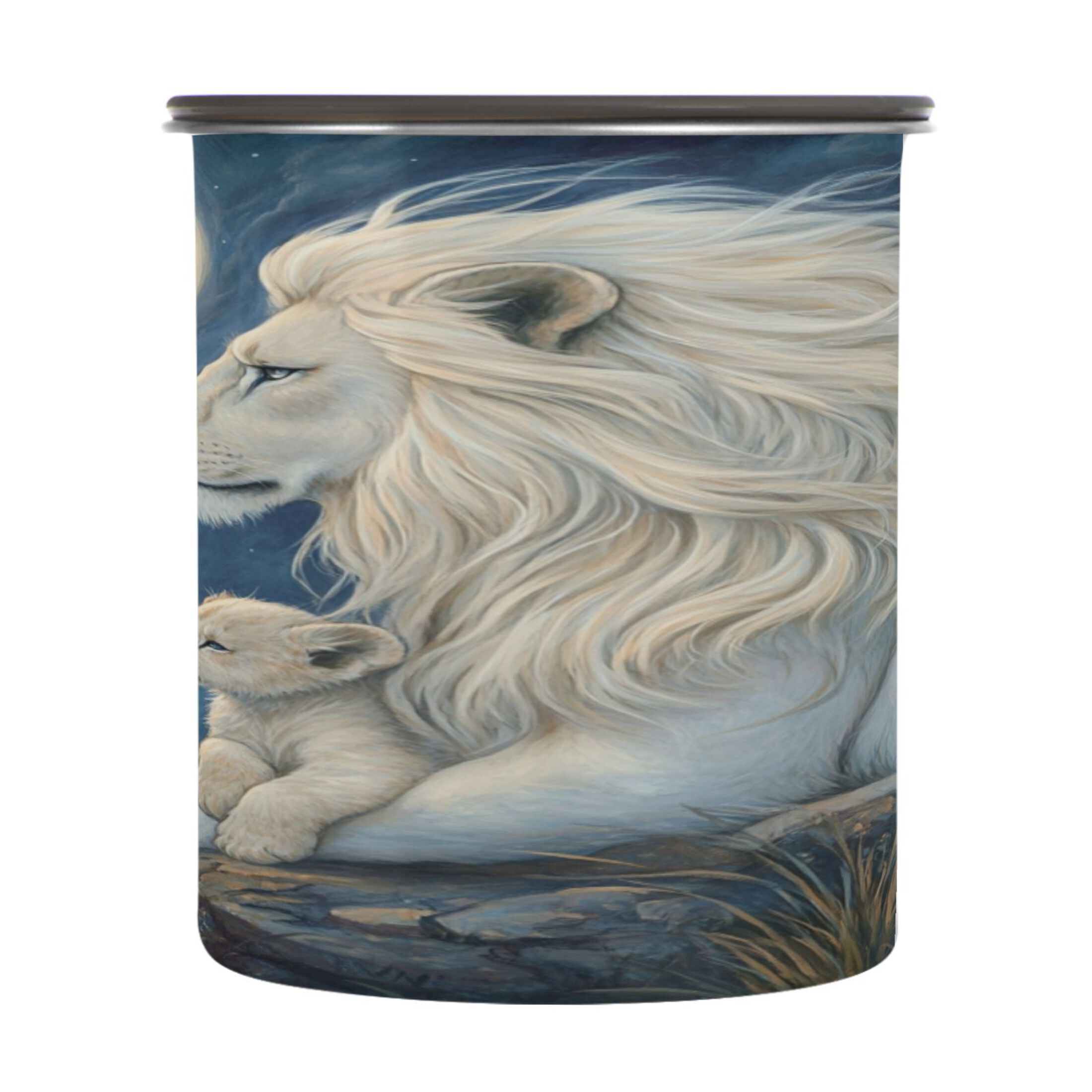 Wobogo White Maned Lion Food Storage Jars 304 Food Grade Stainless ...