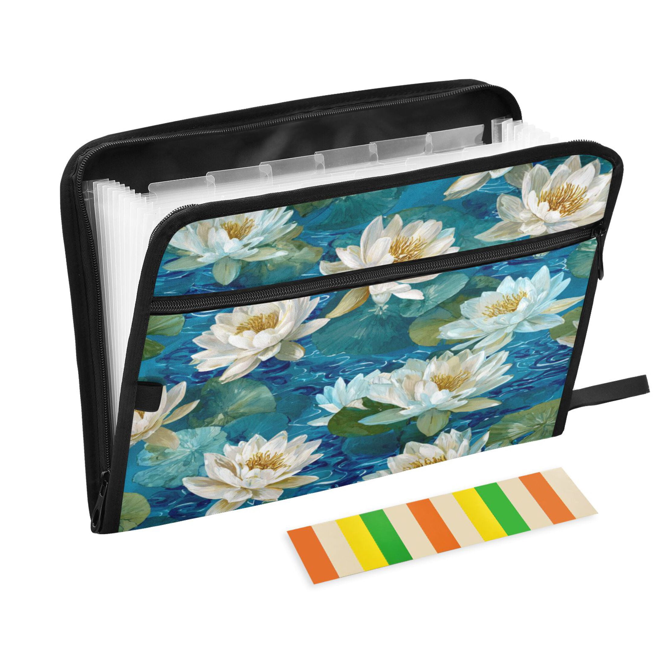 Wobogo White Water Lilies Float Expanding File Folder Letter Size ...