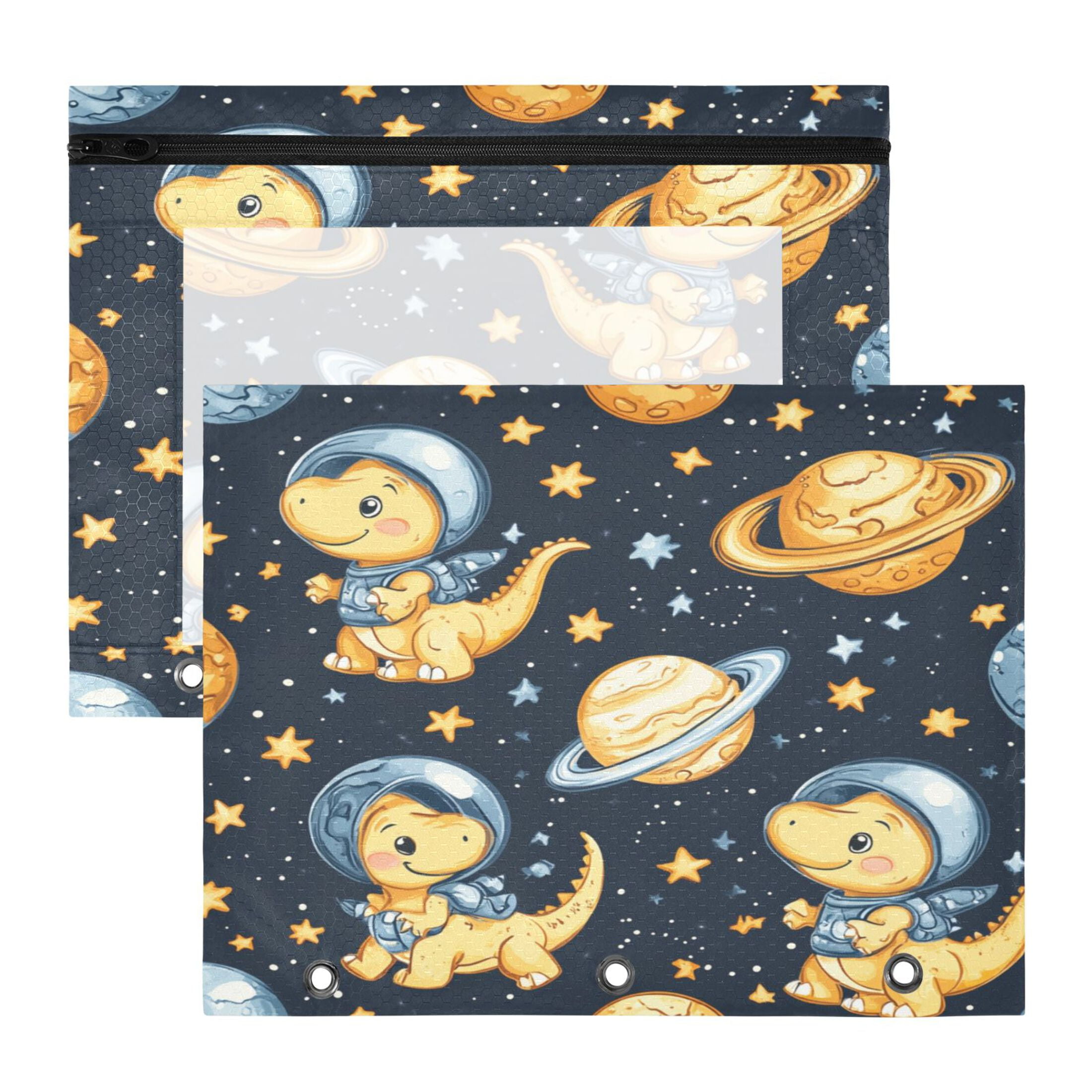 Wobogo Yellow Dinosaur Space Pattern A4 Size Clear Polyester File ...