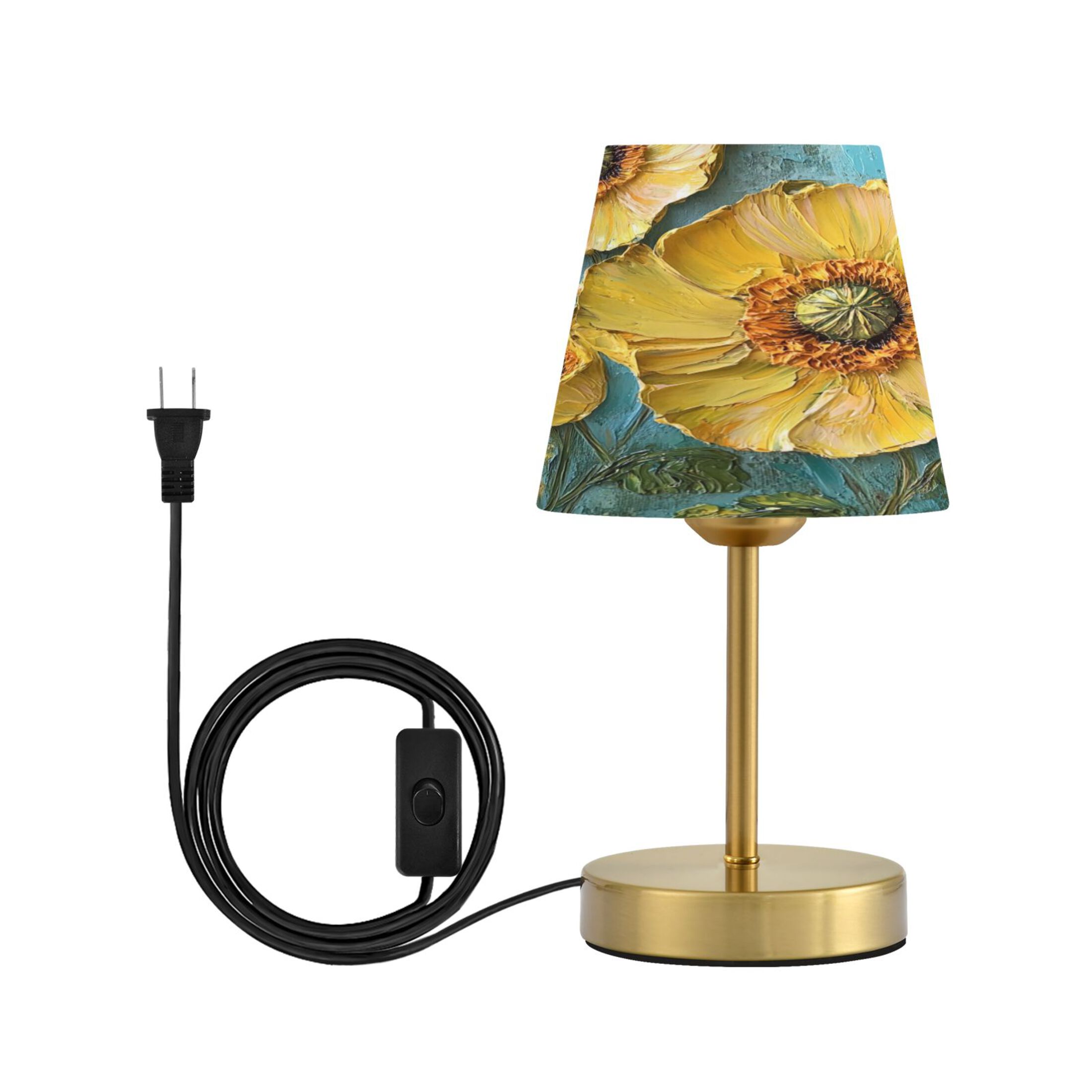 Wobogo Yellow Flowers Pattern Table Lamps Three-channel Adjustable ...