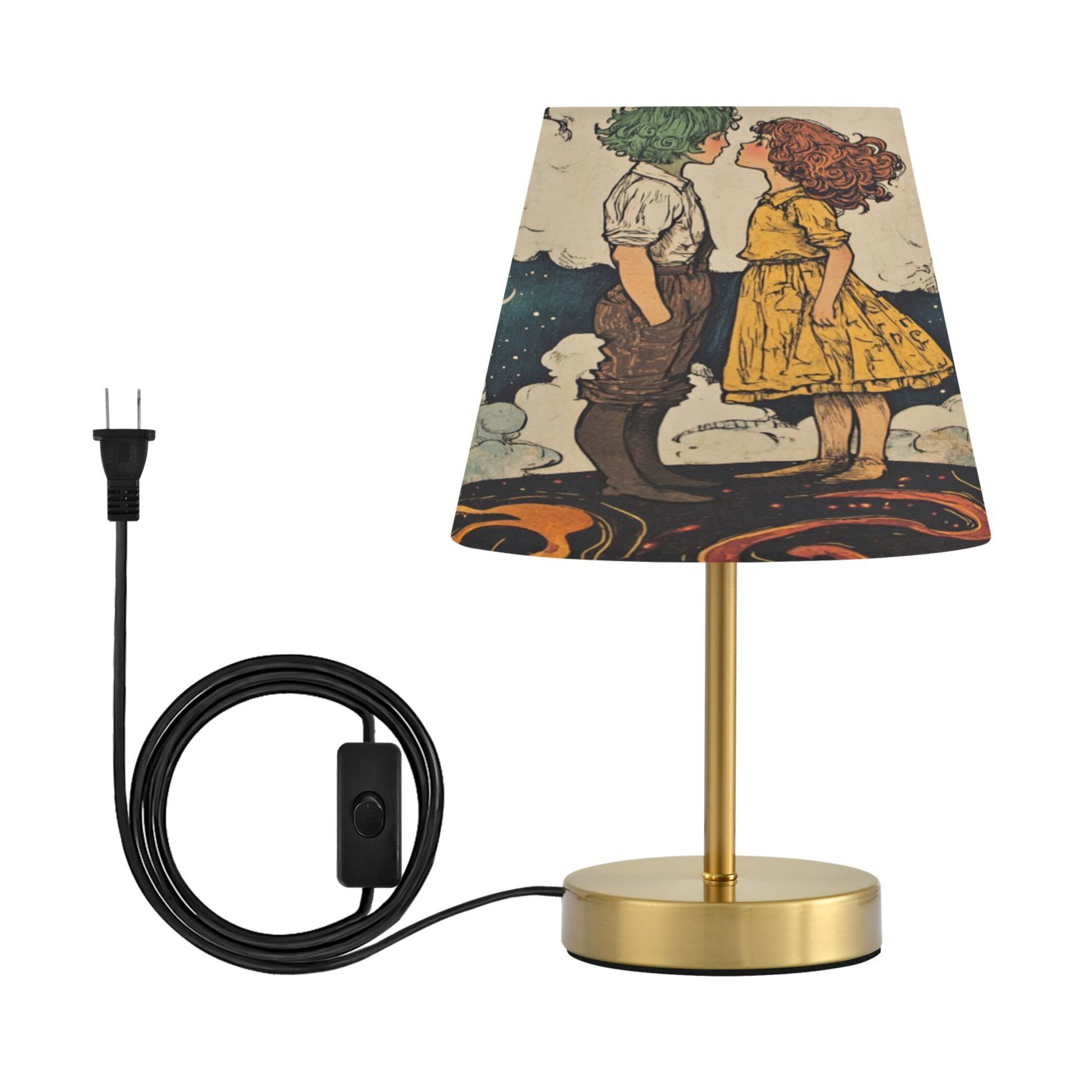 Wobogo Young Lovers Illustration Table Lamps Three-channel Adjustable ...
