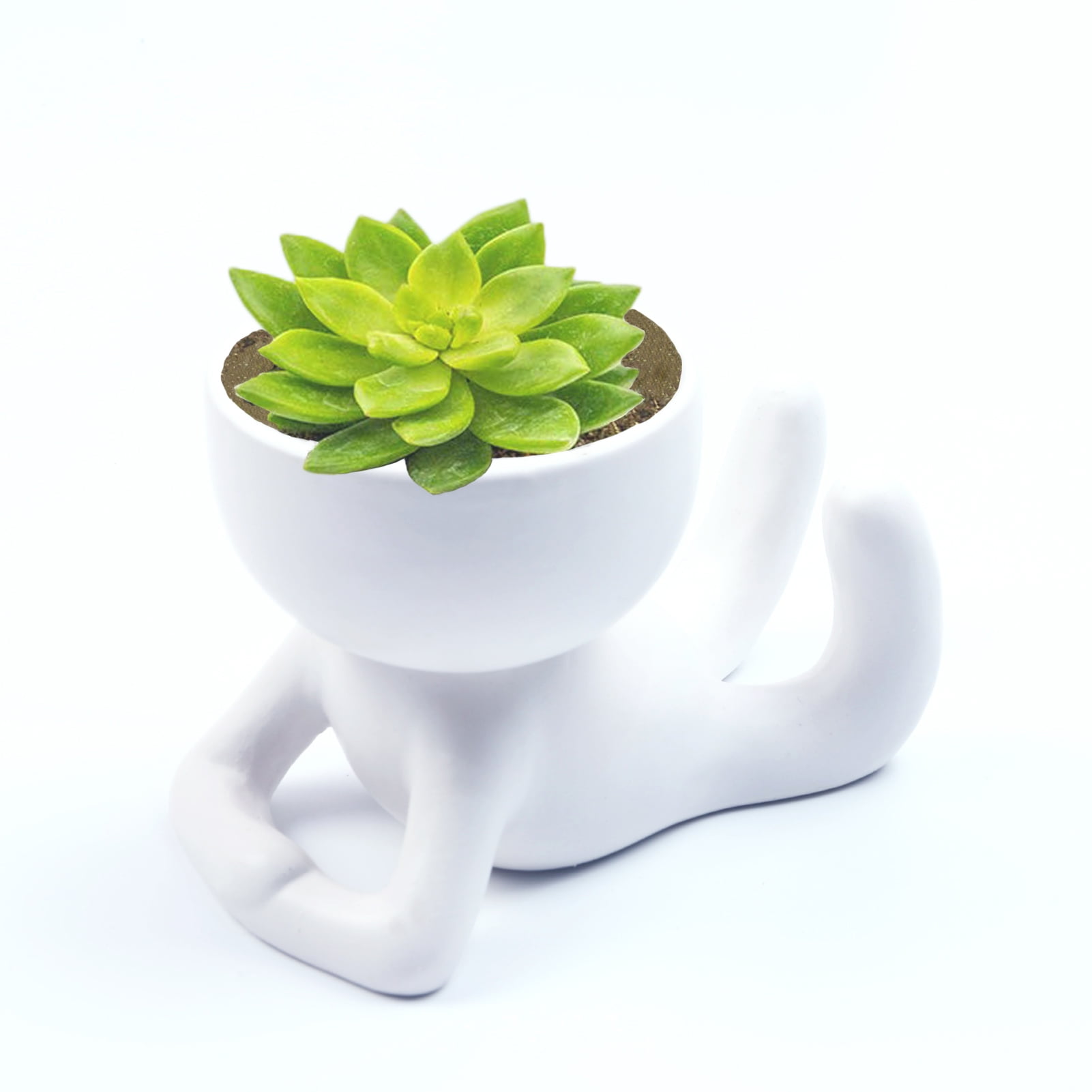 Wobythan Ceramic Humanoid Flowerpot Bonsai Planter Potted Plants Vase ...