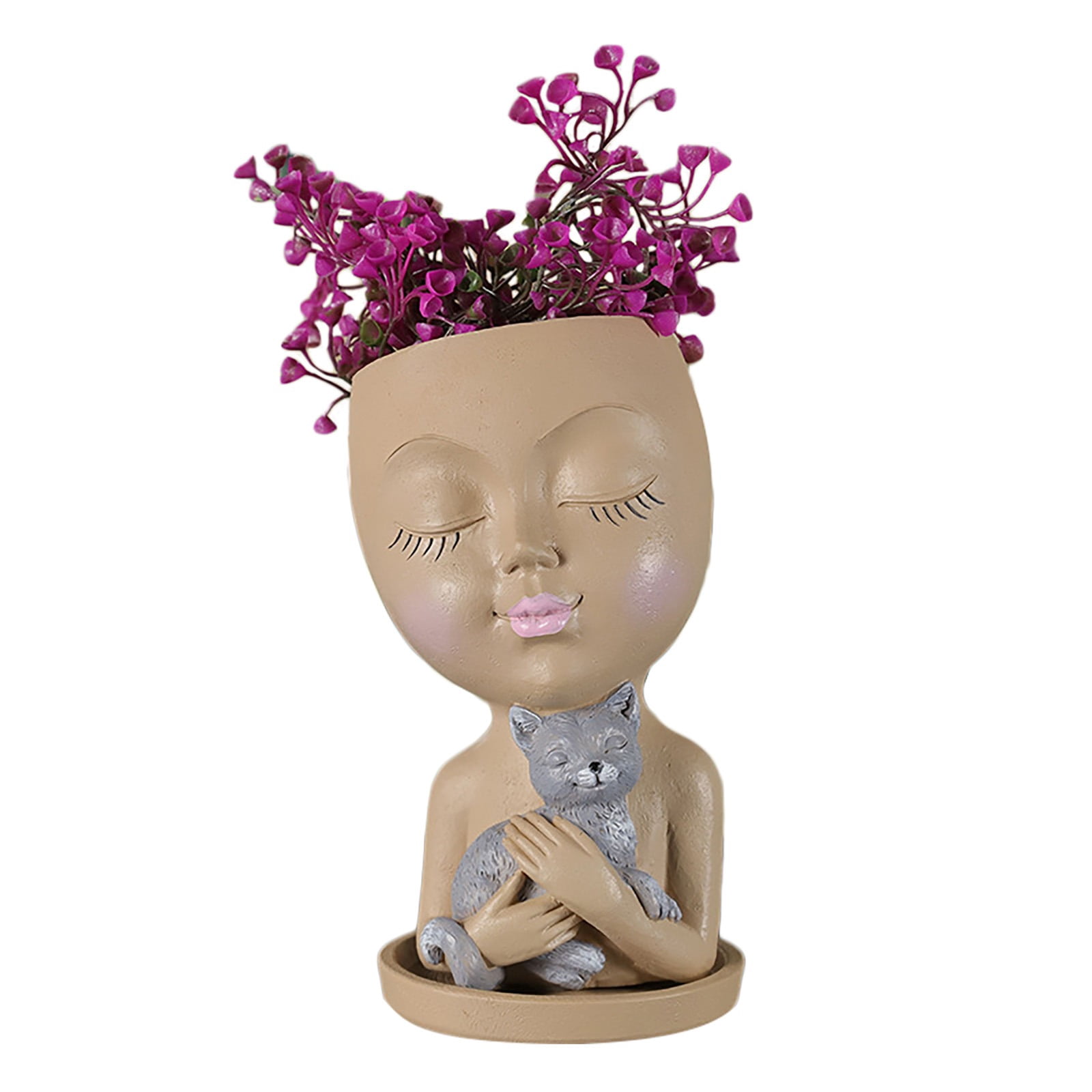 Wobythan Face Flower Pots Head Planter, Cute Resin Planters with ...