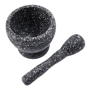Maxam Stone Granite Mortar & Pestle Set, Heavy-Duty Kitchen Tool, Gray ...