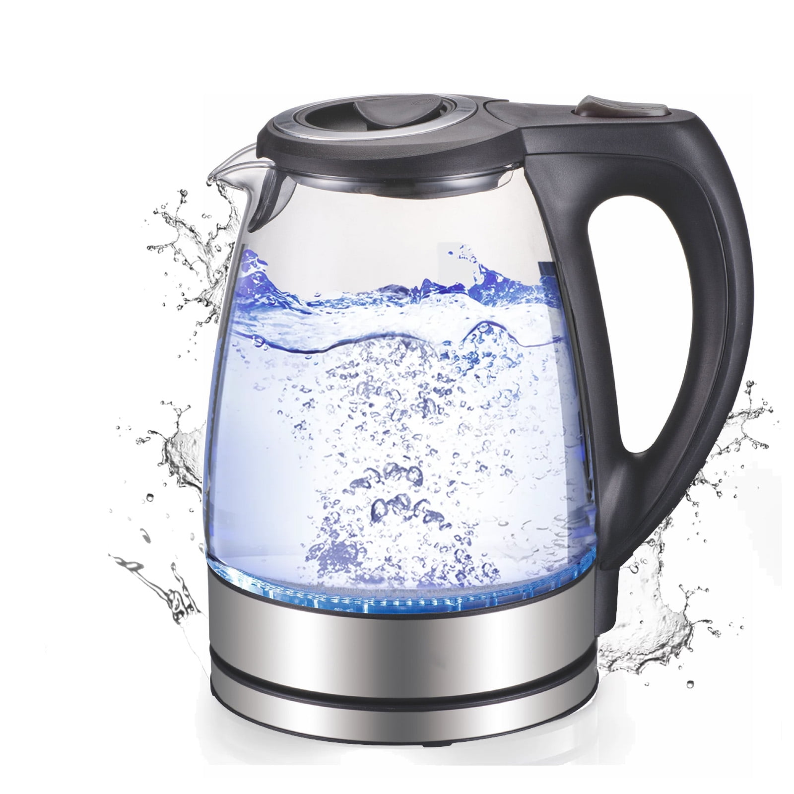 Wobythan Large 1.7L Stainless Steel Electric Kettle, High Borosilicate ...