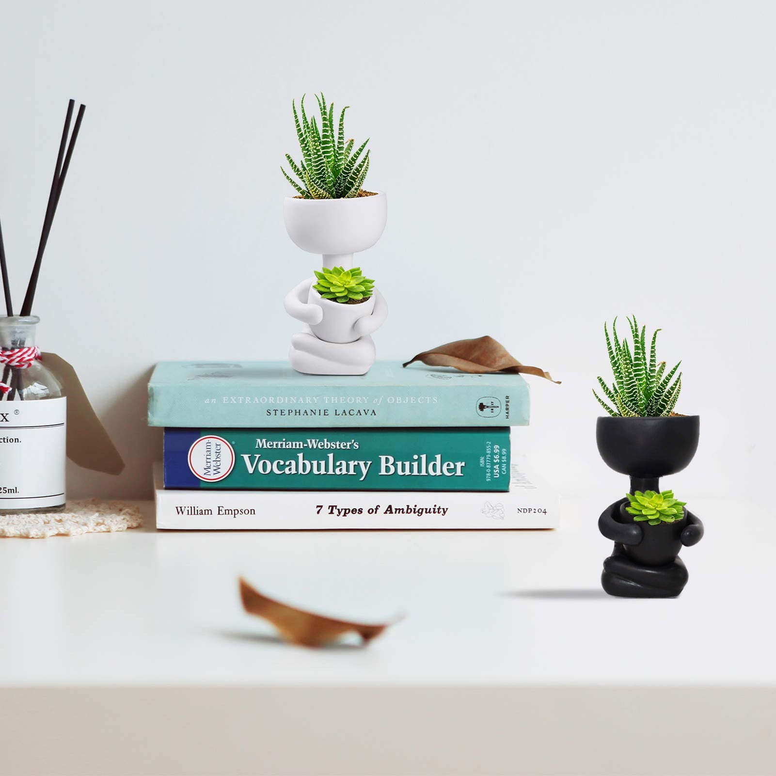 Wobythan Indoor Mini Pots, Human Shaped Ceramic Succulent Planters ...