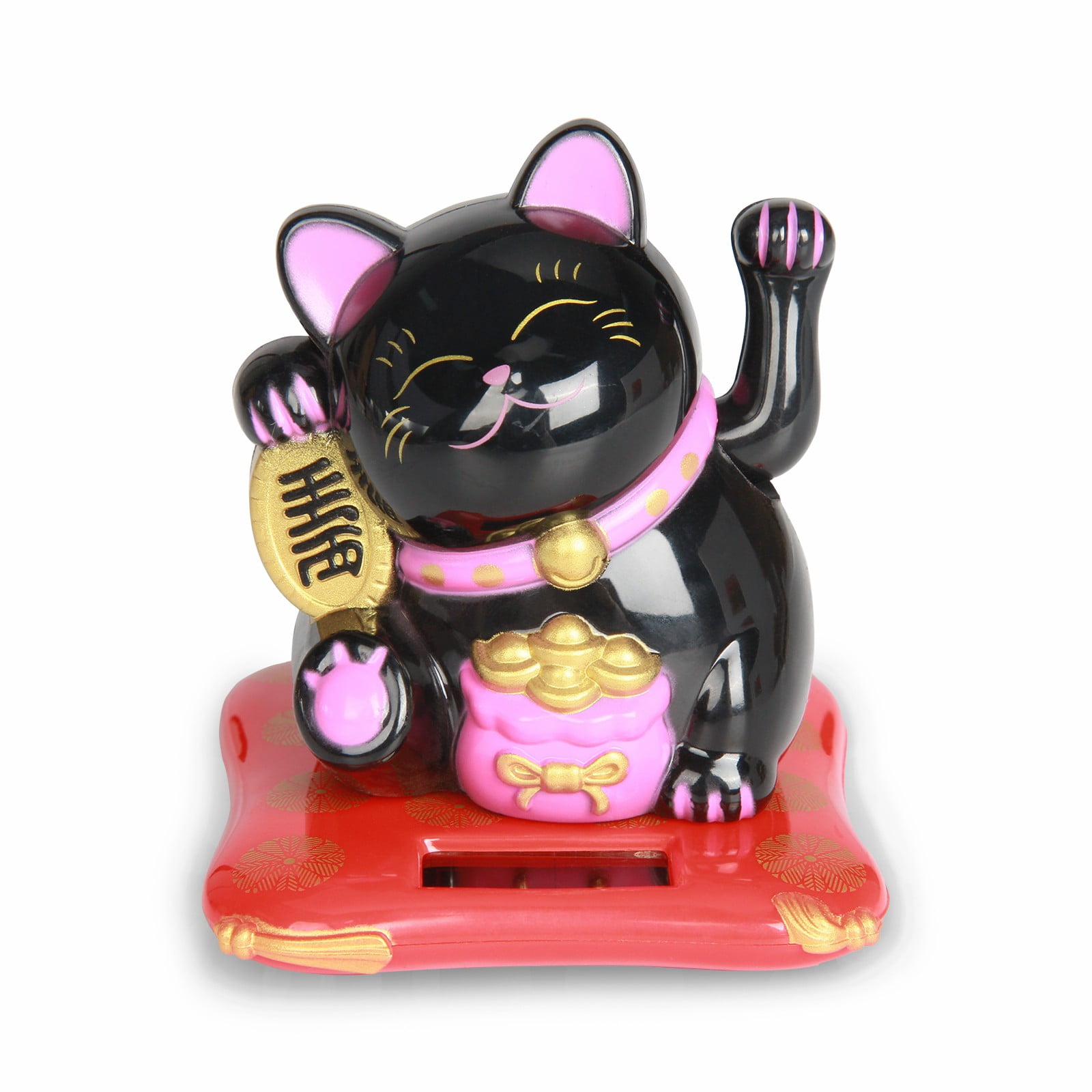 Wobythan Solar Energy Powered White Maneki Neko Beckoning Lucky Money ...