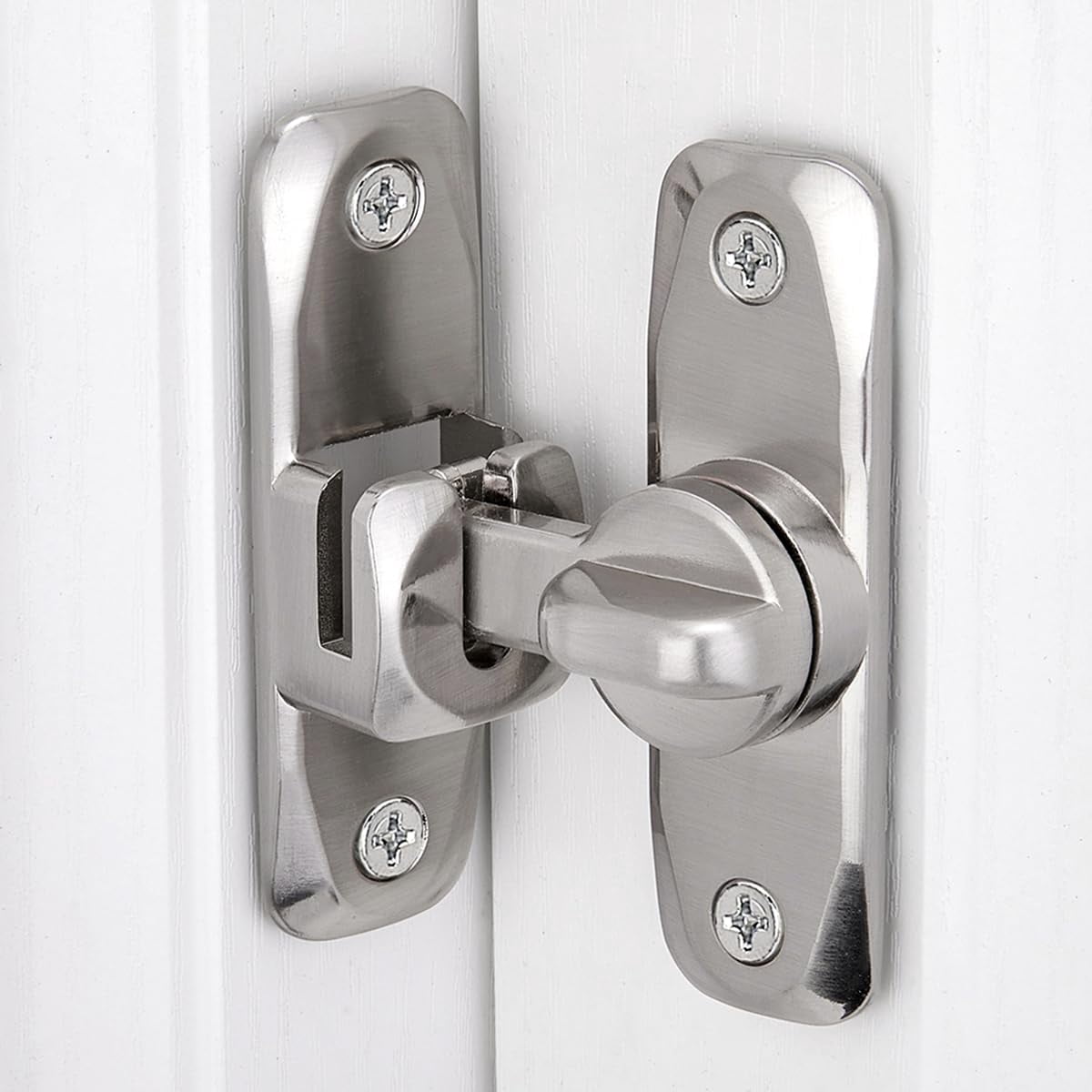 Wocoe 3 Packs Flip Gate Latches，Silvery 90/180 Degree Barn Door Lock ...