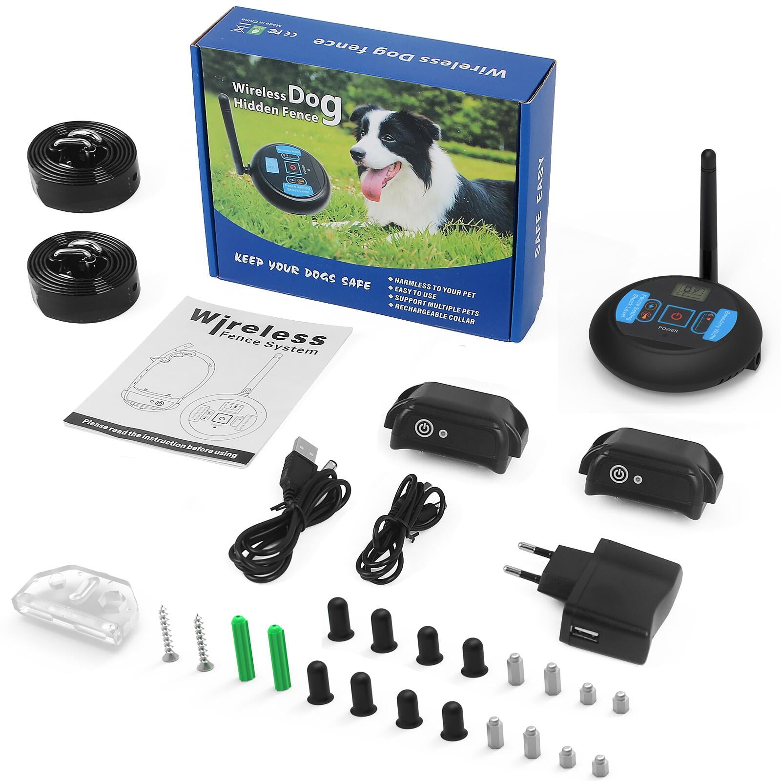 Wodondog Wireless Electronic Pet Safe Collar, Invisible Electric Fence ...