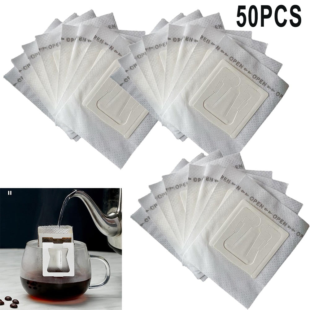 Wodtesl 50 pack Hanging Ear Drip Coffee Filters, Non-Woven Paper for ...
