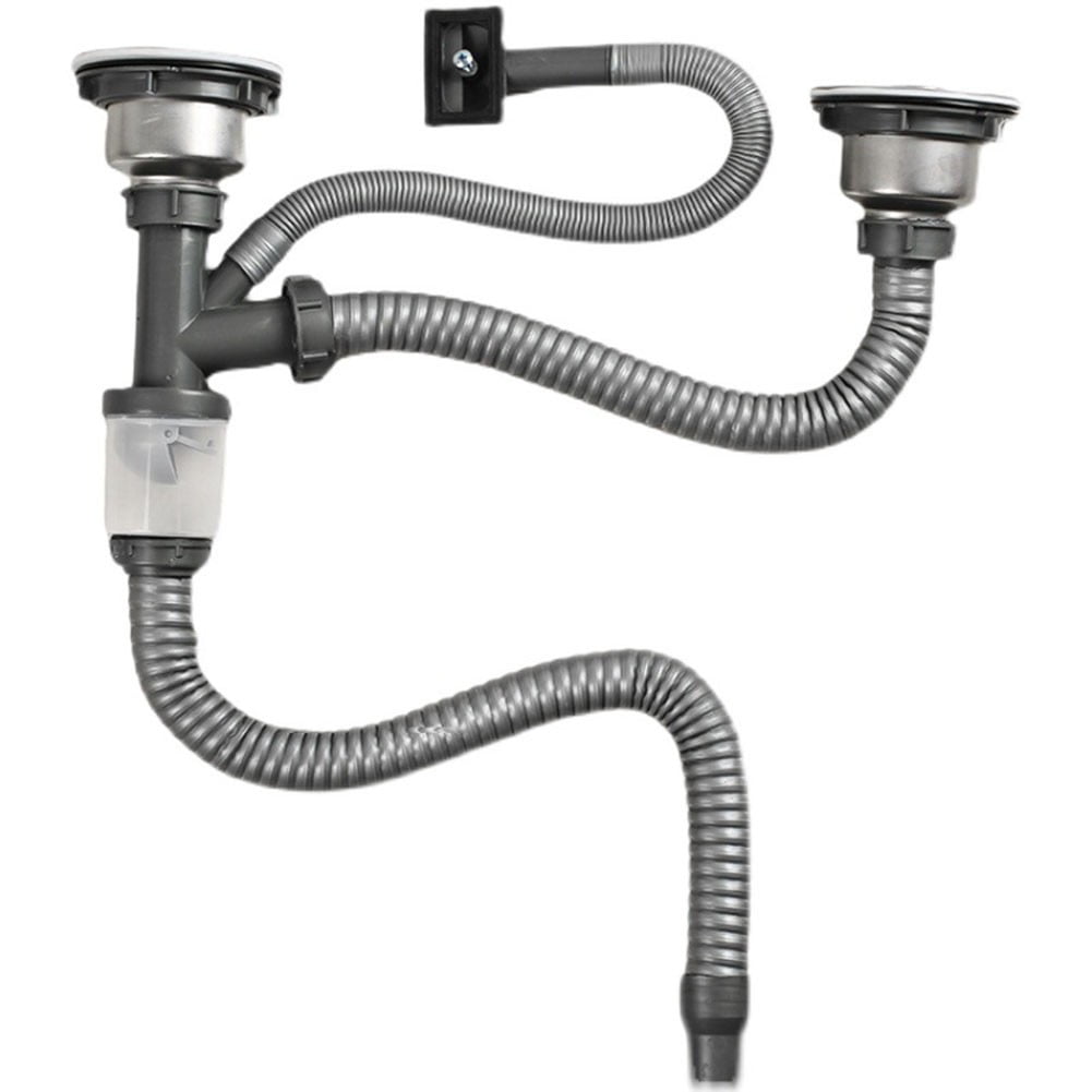 Wodtesl Kitchen Washing Basin Downcomer Sink Double Trough Basin ...