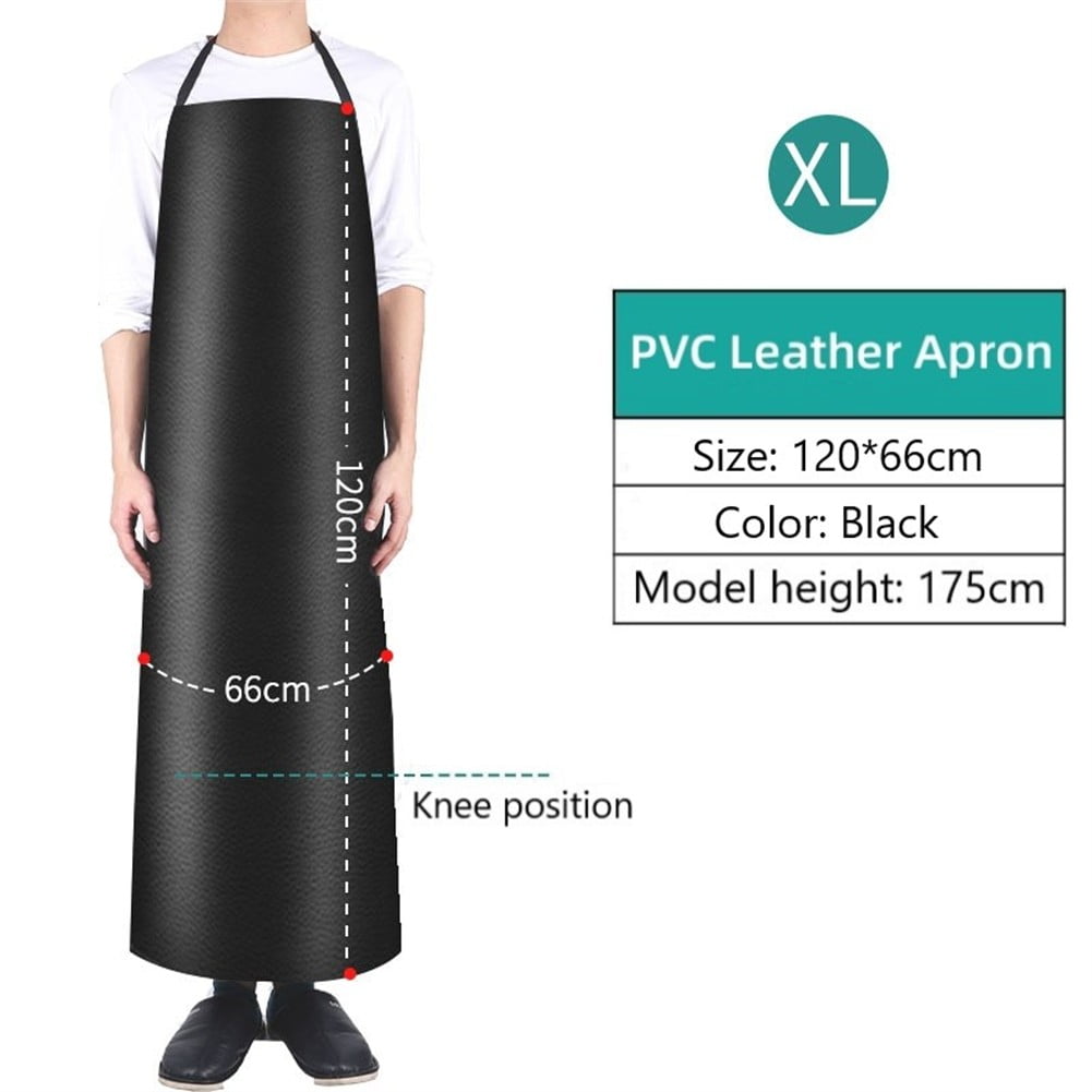Wodtesl PVC Leather Apron Waterproof Oilproof Heavy Duty Apron For ...