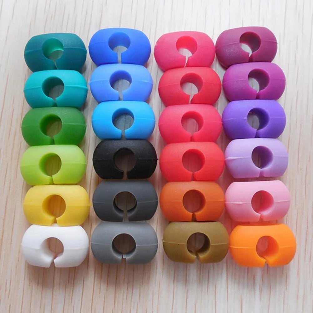 Wodtesl Wine Glass Identifier Silicone Snap Labels Quick Drink Locating ...