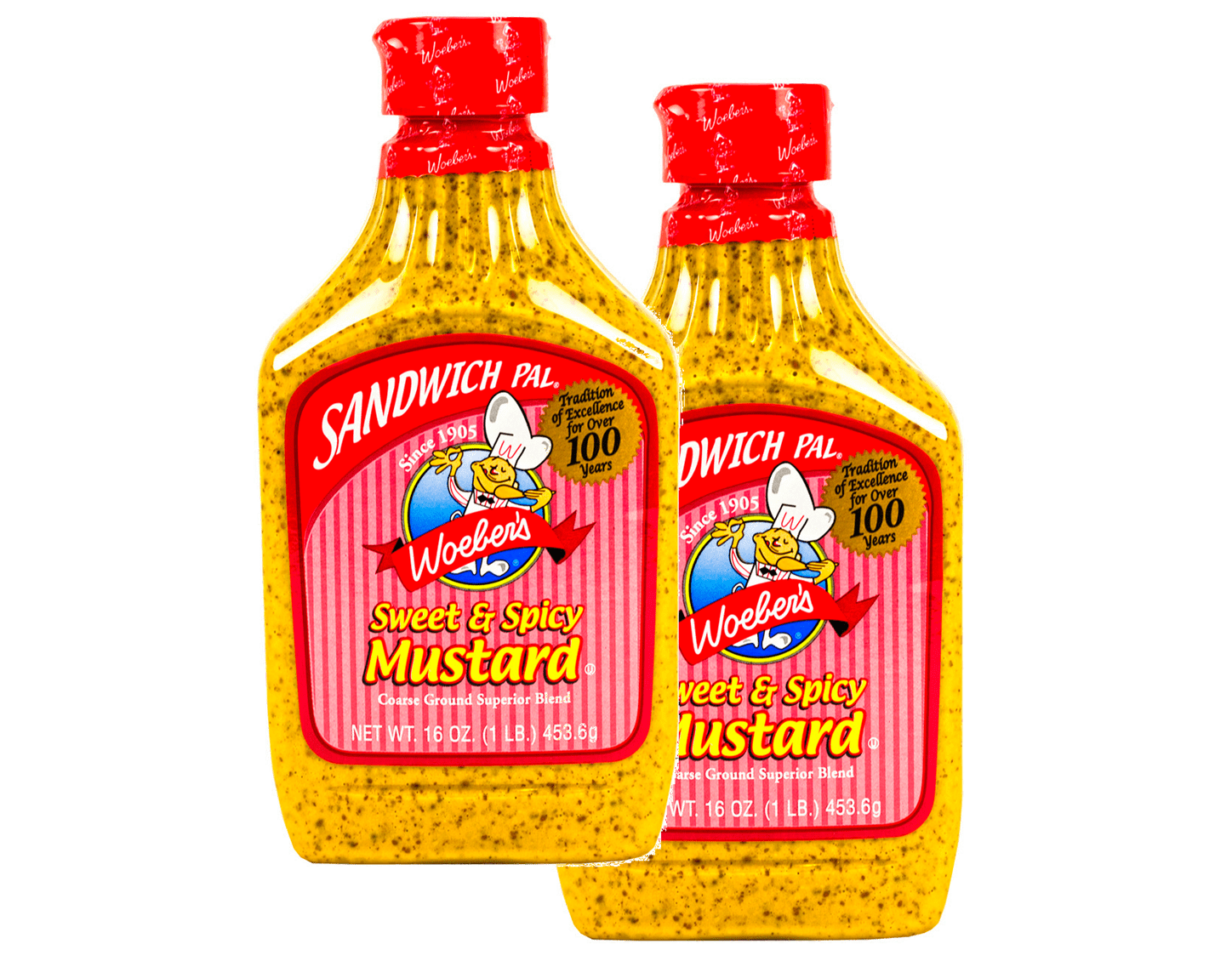 Woeber's Sandwich Pal Sweet & Spicy Mustard, 2-Pack 16 oz. Bottles ...