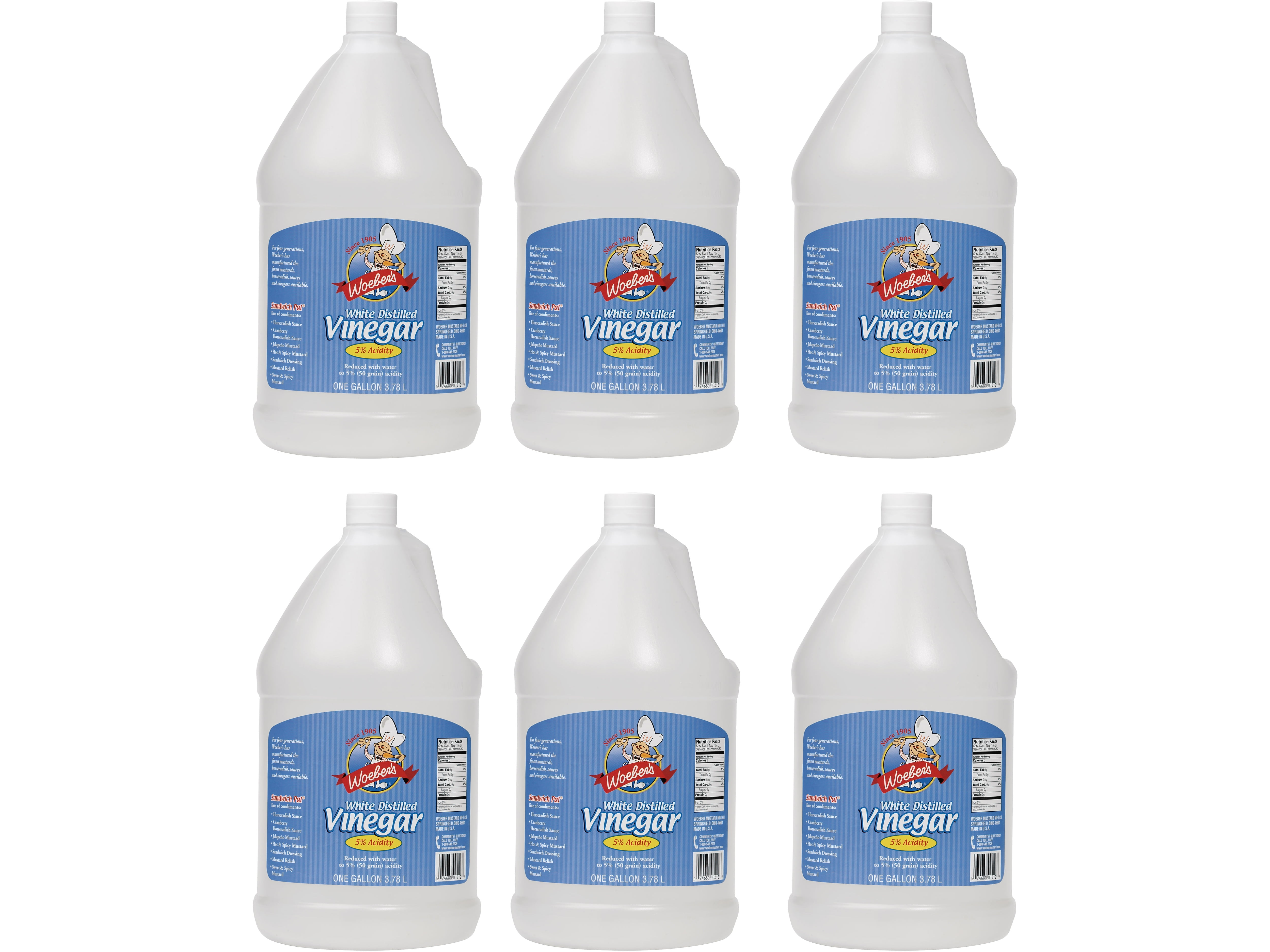 Woeber’s Woeber's 1 Gallon White Distilled Vinegar 6/Carton 220-01029 ...