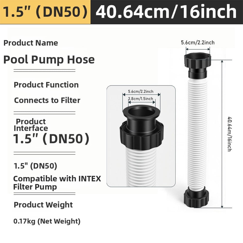 Wofarmy 1.5-Inch Pool Filter Pump Hose Flexible Pool Hose for Efficient ...