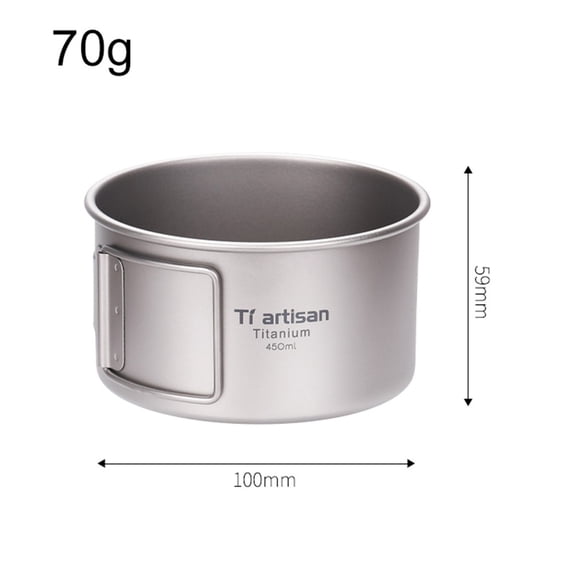 Wofarmy Ultralight Titaniums Camping Bowls Foldable Handle Rust ...