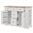 Wohh White Kitchen Buffet Sideboard with 5 Drawers & 2 Cabinets ...