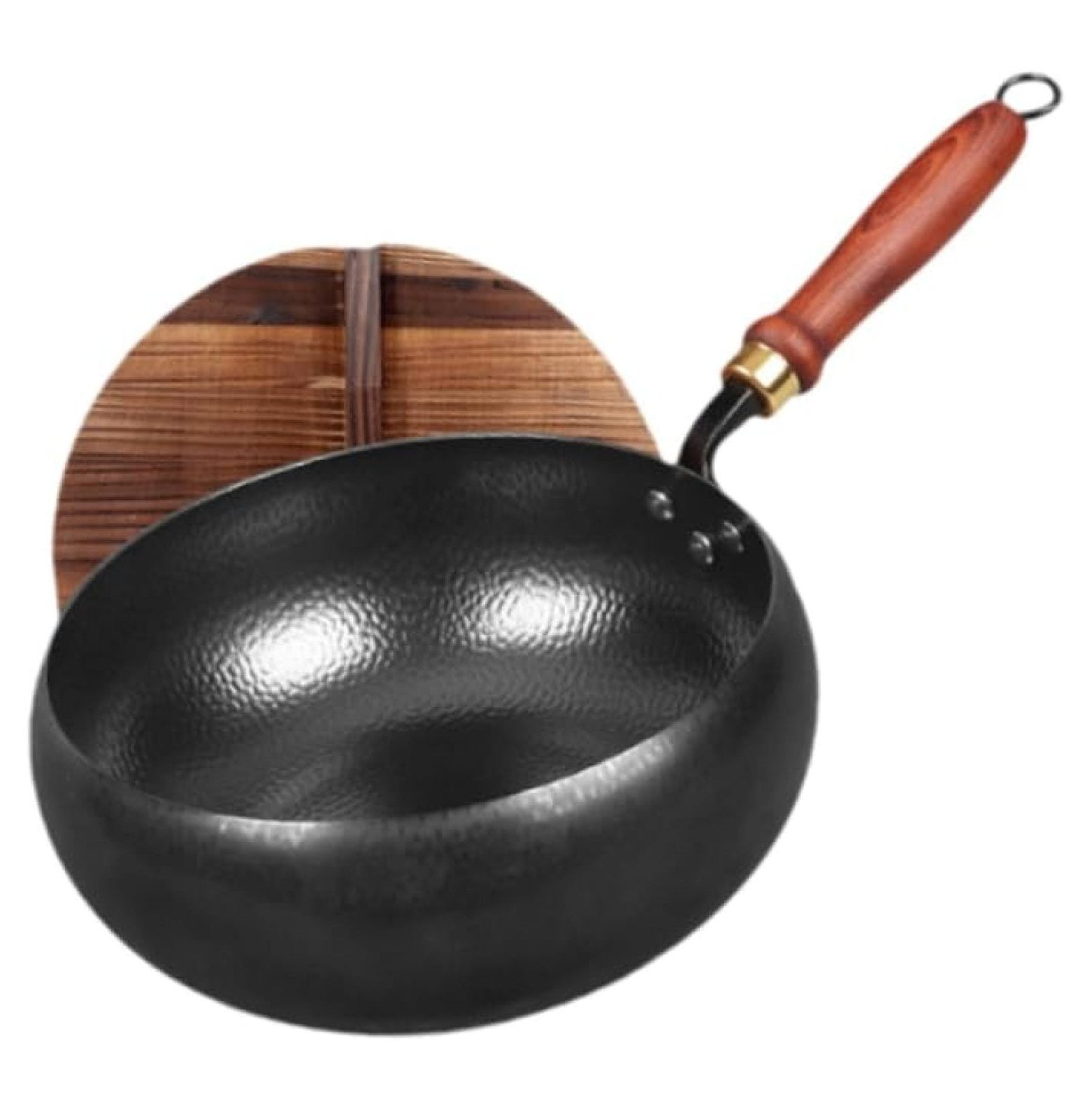 Wok Pan Cooking Wok Cookware Manual Forging Multipurpose Universal Wood ...