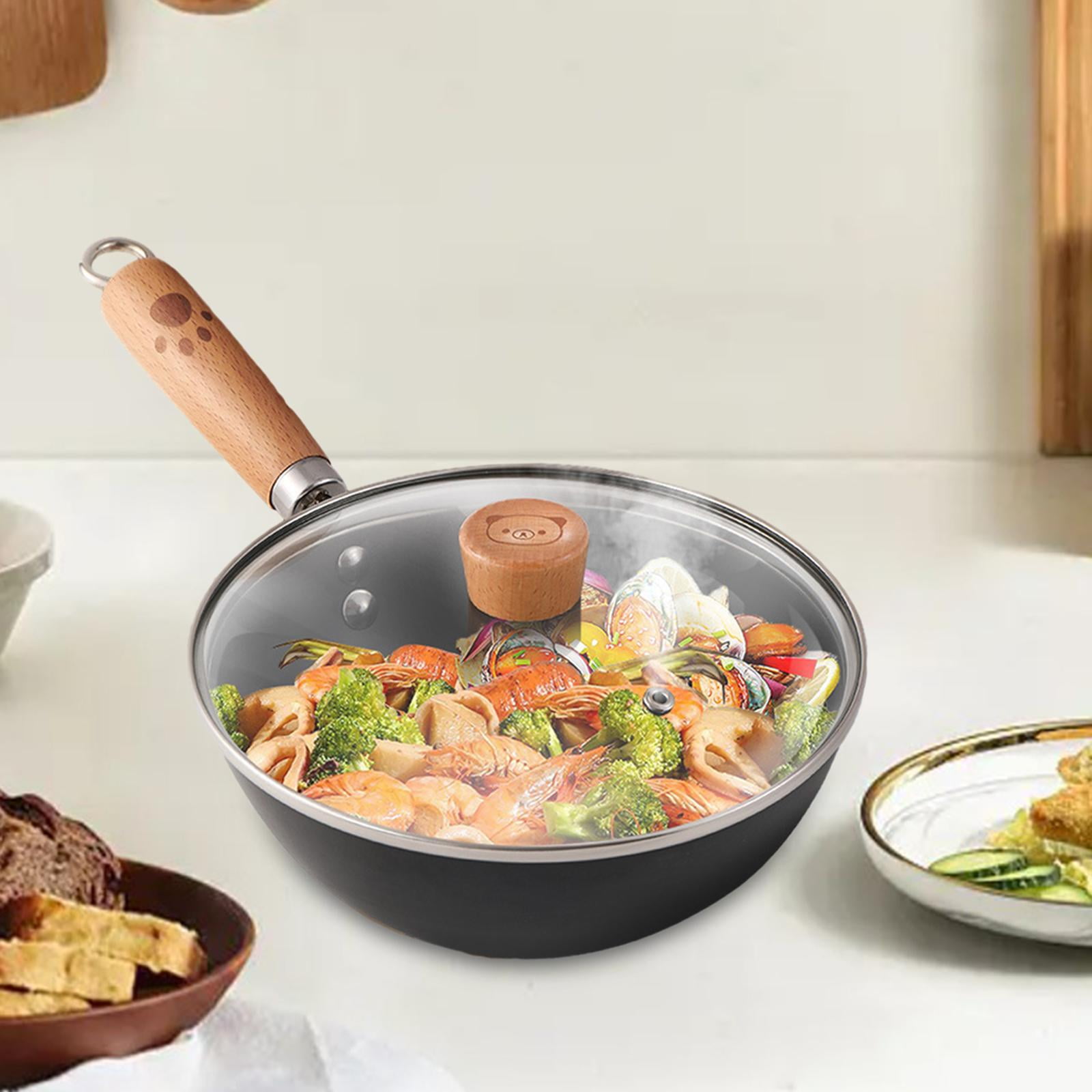 Chinese Wok Wok Pan With Lid, 13-inch Nonstick Stir Fry Pan, 100% ...