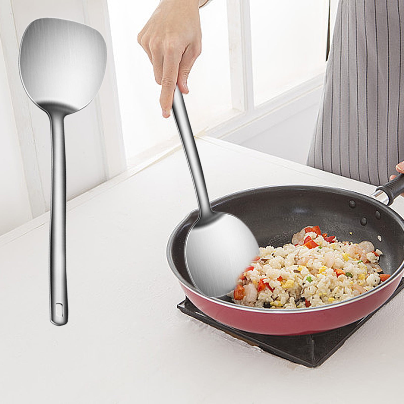 Wok Spatula Frying Spatula Spoon Crafted From Premium Stainless Steel ...
