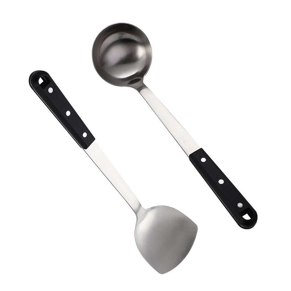 Wok Spatula Soup Ladle Set: 2Pcs Chinese Wok Utensil Stainless Steel ...