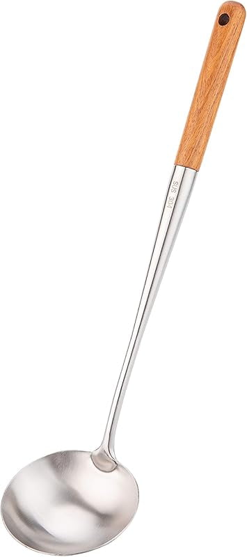 Wok Spatula and Ladle,Skimmer Ladle Tool Set, Spatula for Wok, 304 ...