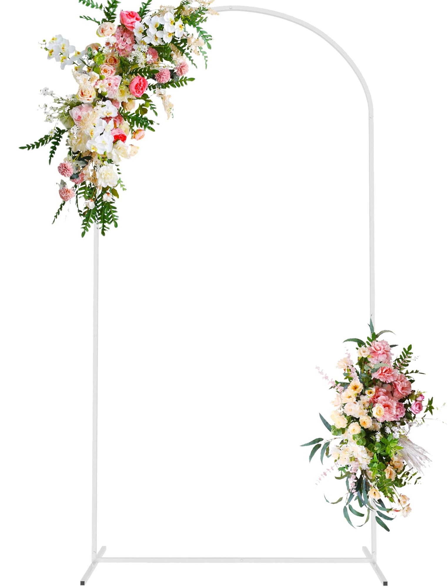 Wokceer Wedding Arch Backdrop Stand 7.2 FT White Metal Chiara Backdrop ...